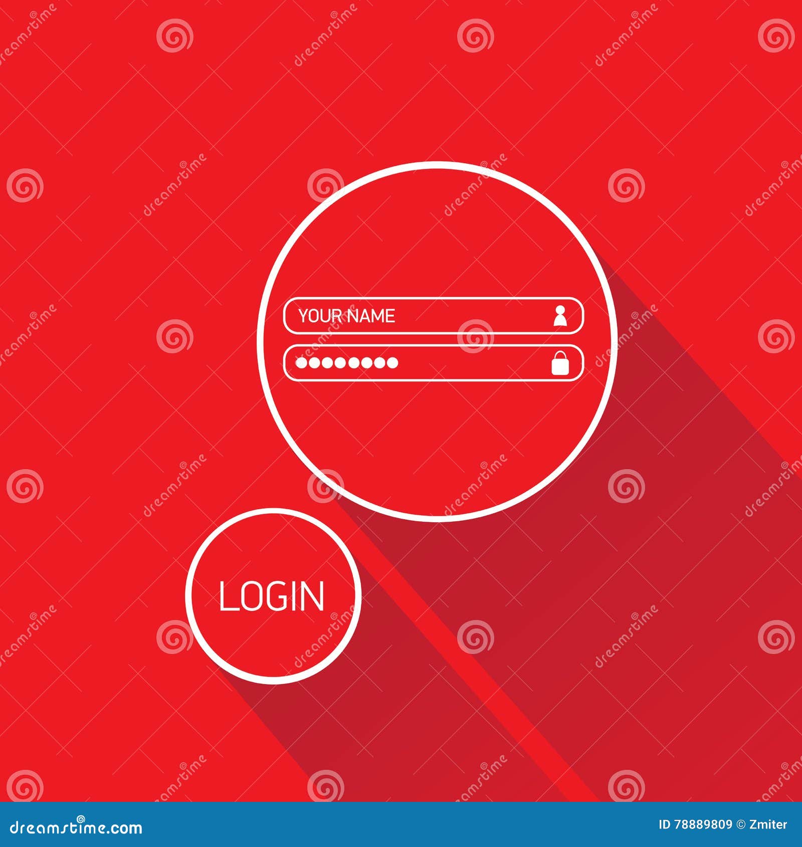 Vector Login Website Template Flat Design. Stock Vector - Illustration ...