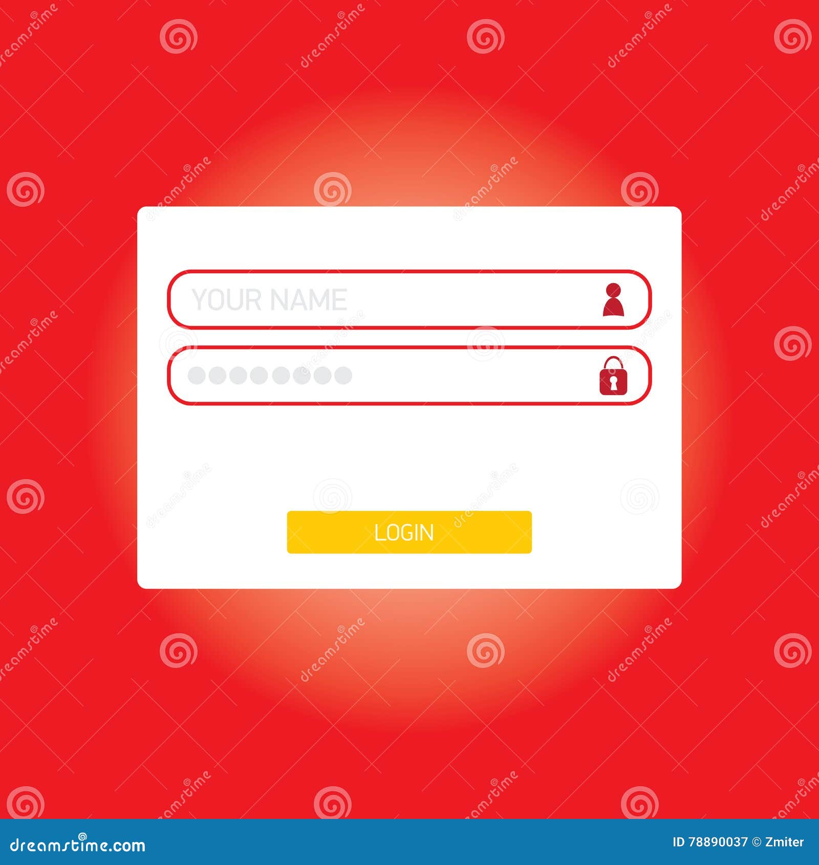 Vector Login Website Template Flat Design. Stock Vector - Illustration ...