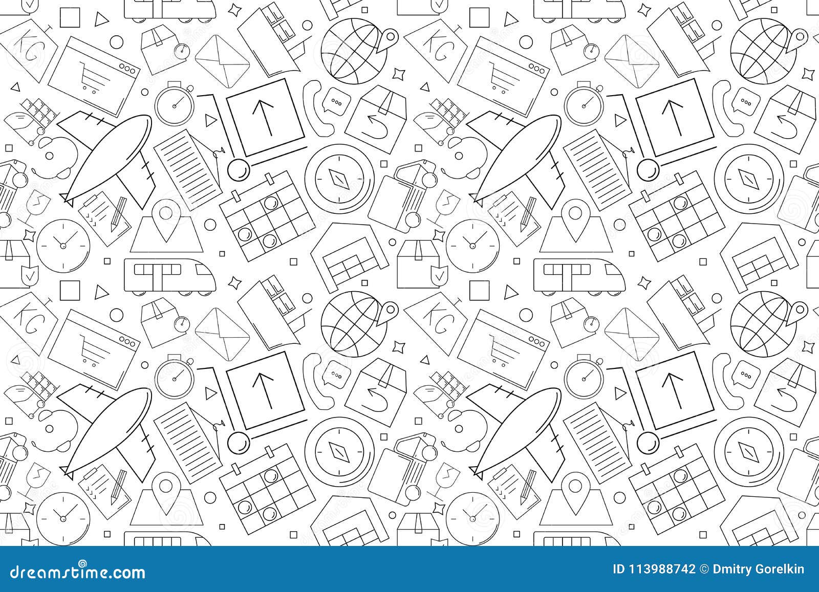 Vector Logistics Pattern. Logistics Seamless Background Stock Vector ... Vector Logistics Pattern. Logistics Seamless Background Stock Vector ...