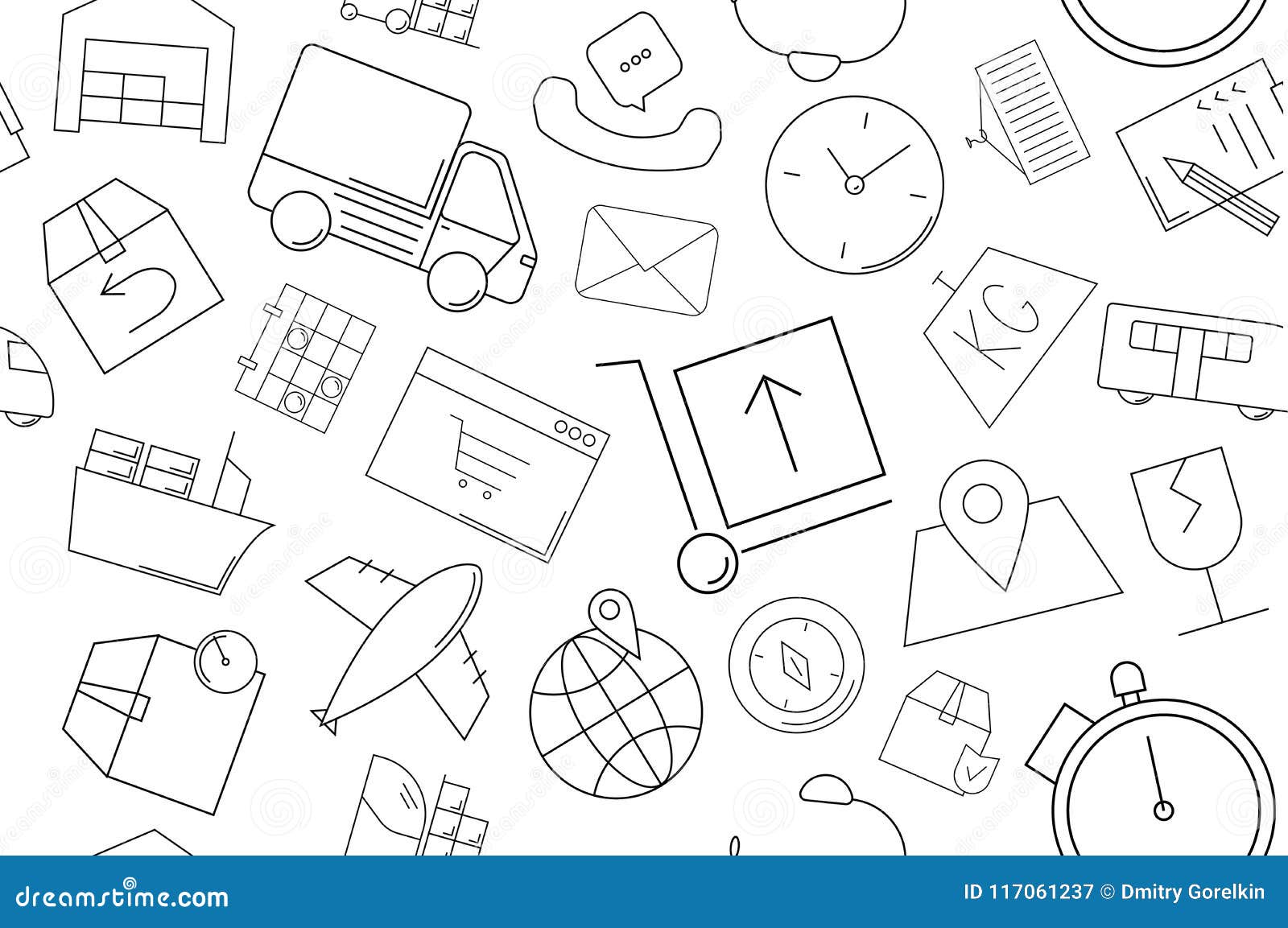 Vector Logistics Pattern. Logistics Seamless Background | CartoonDealer ...