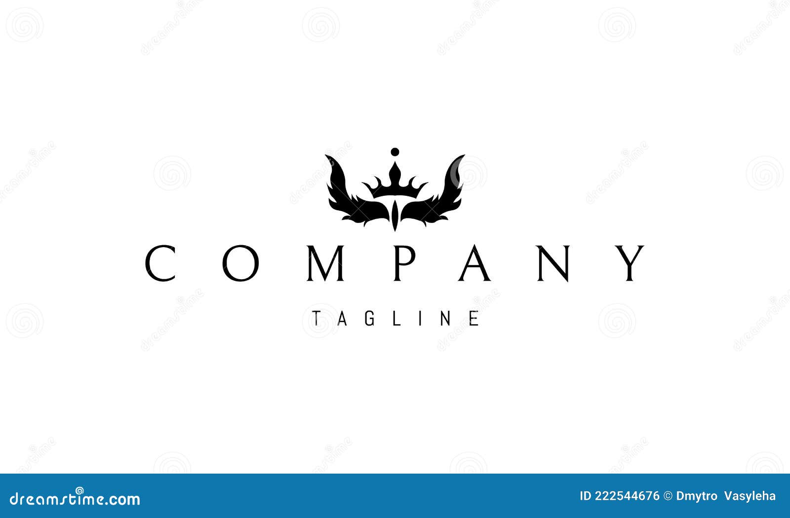 Vector Logo with an Abstract Image of the Crown and Wings on the Sides ...
