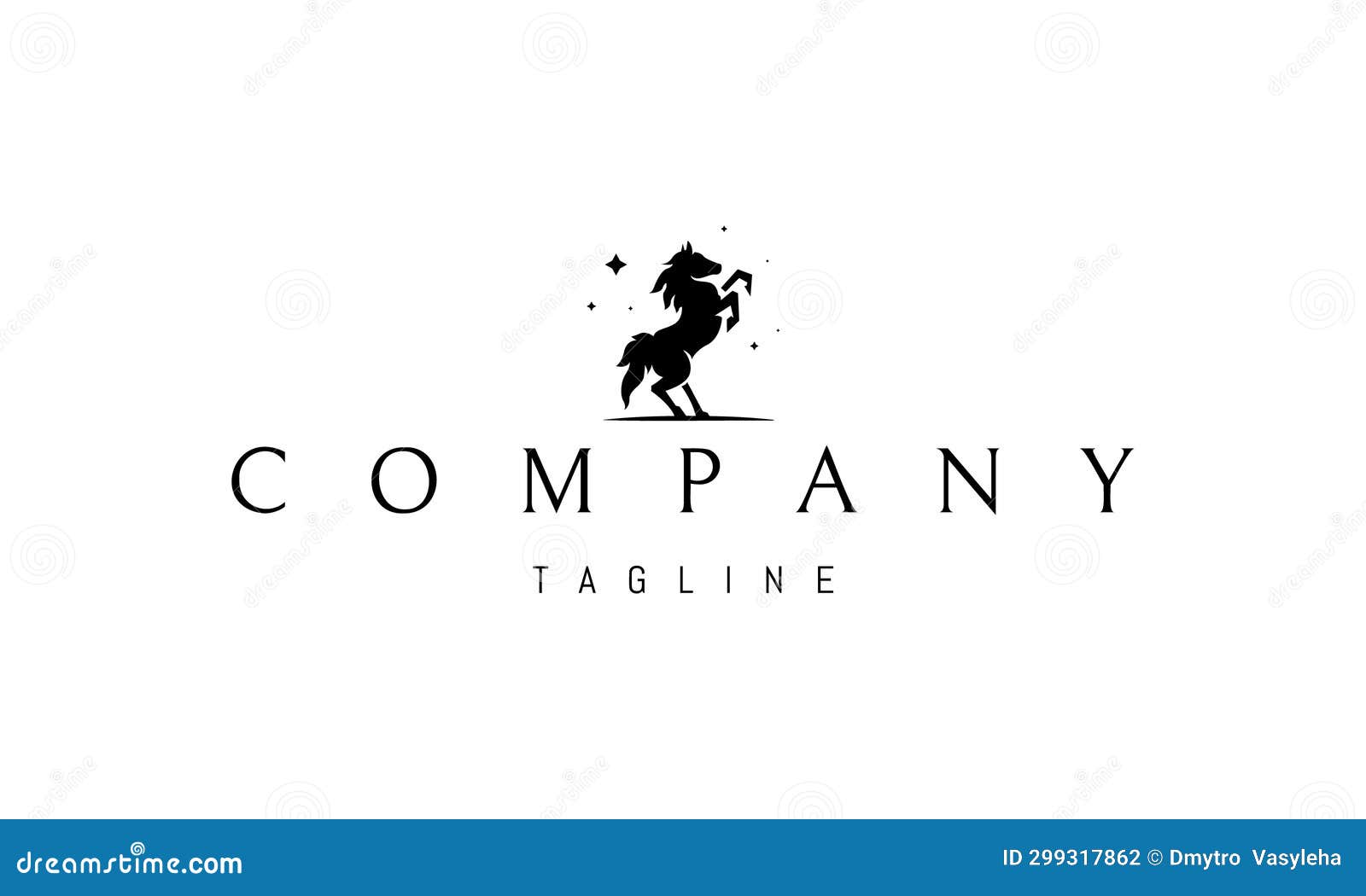 A Vector Logo with an Abstract Image of a Horse Rearing Up. Stock ...