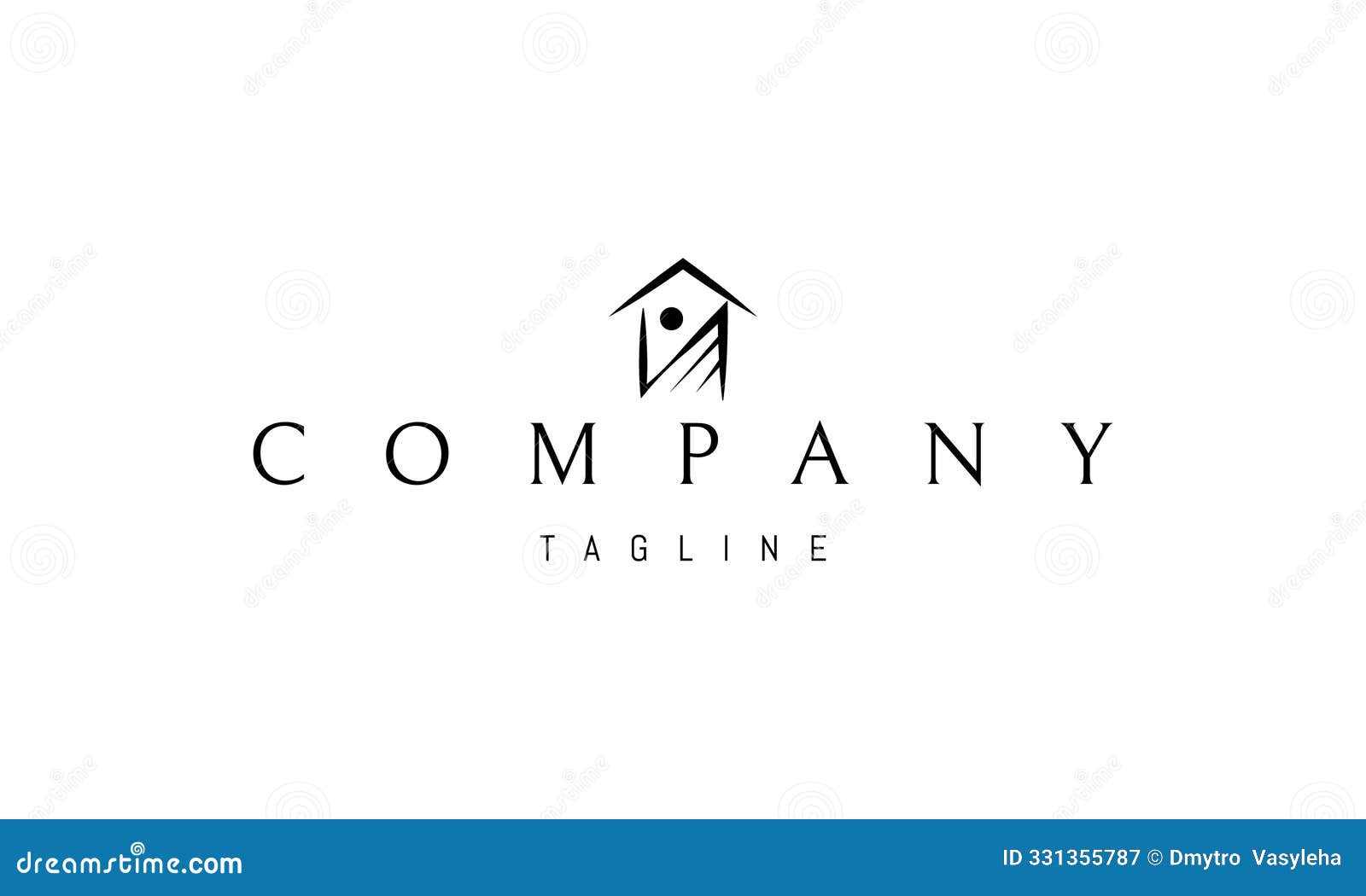 Vector Logo with an Abstract Image of a Hut with a Silhouette of a ...