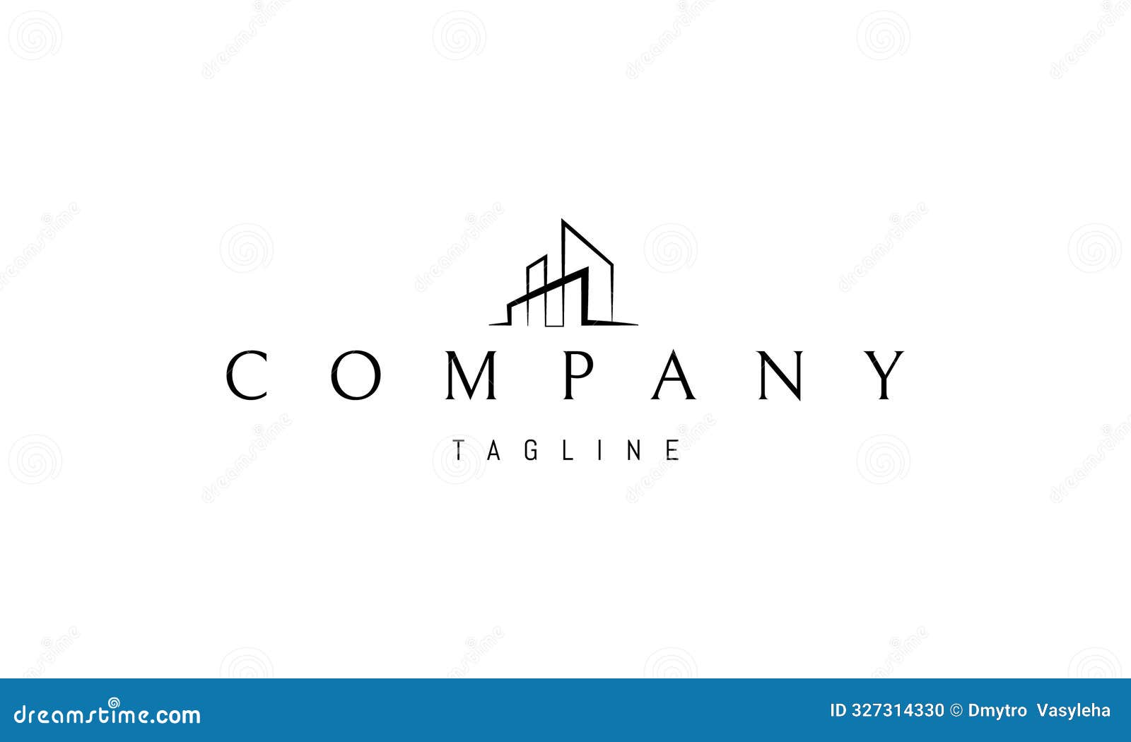 Vector Logo with an Abstract Image of a Modern Building in a Linear ...