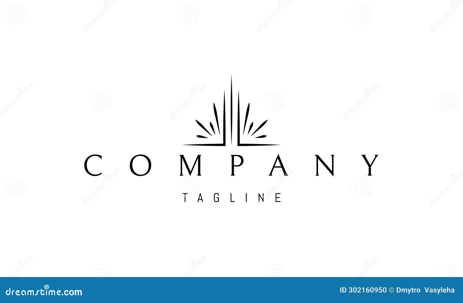 A Vector Logo with an Abstract Image of a Shining Sun on the Horizon ...