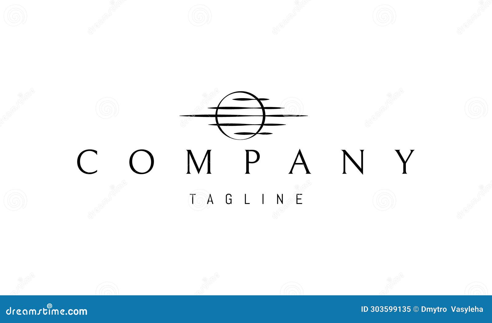 Vector Logo with an Abstract Image of a Solar Eclipse with Lines of ...