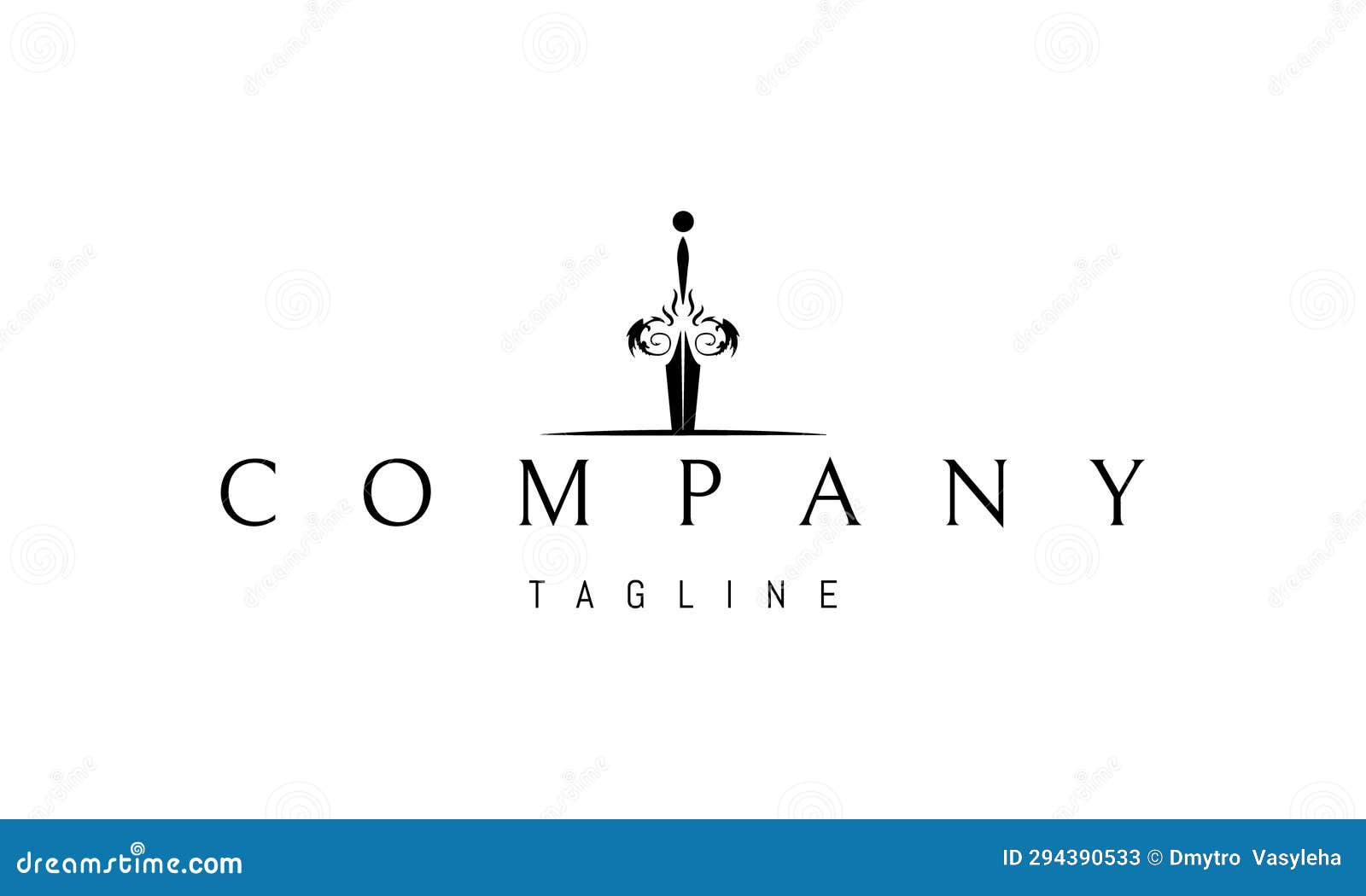 A Vector Logo with an Abstract Image of a Sword with a Handle in the ...