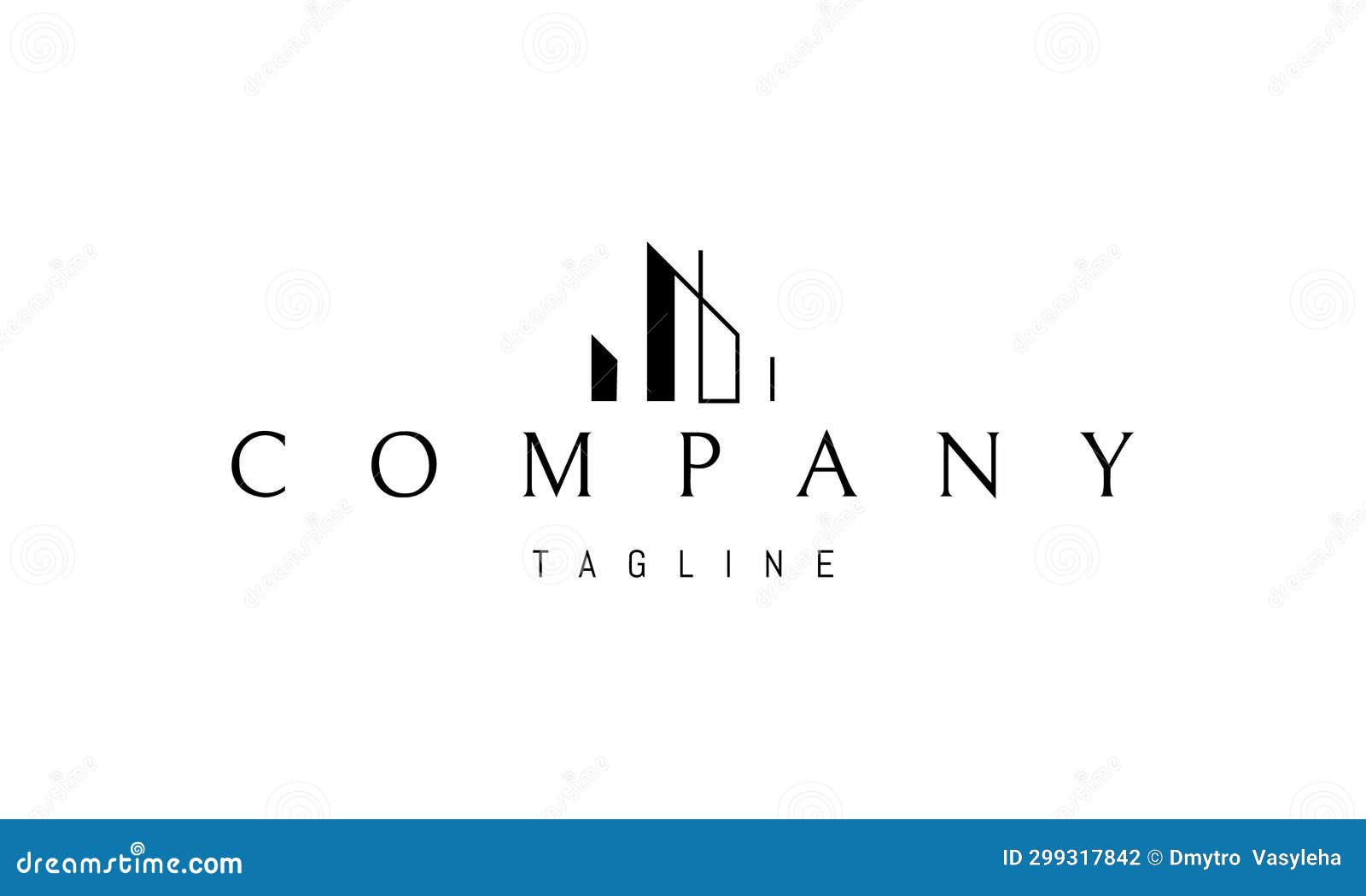 A Vector Logo with an Abstract Image of a Symbol of Modern Monolithic ...