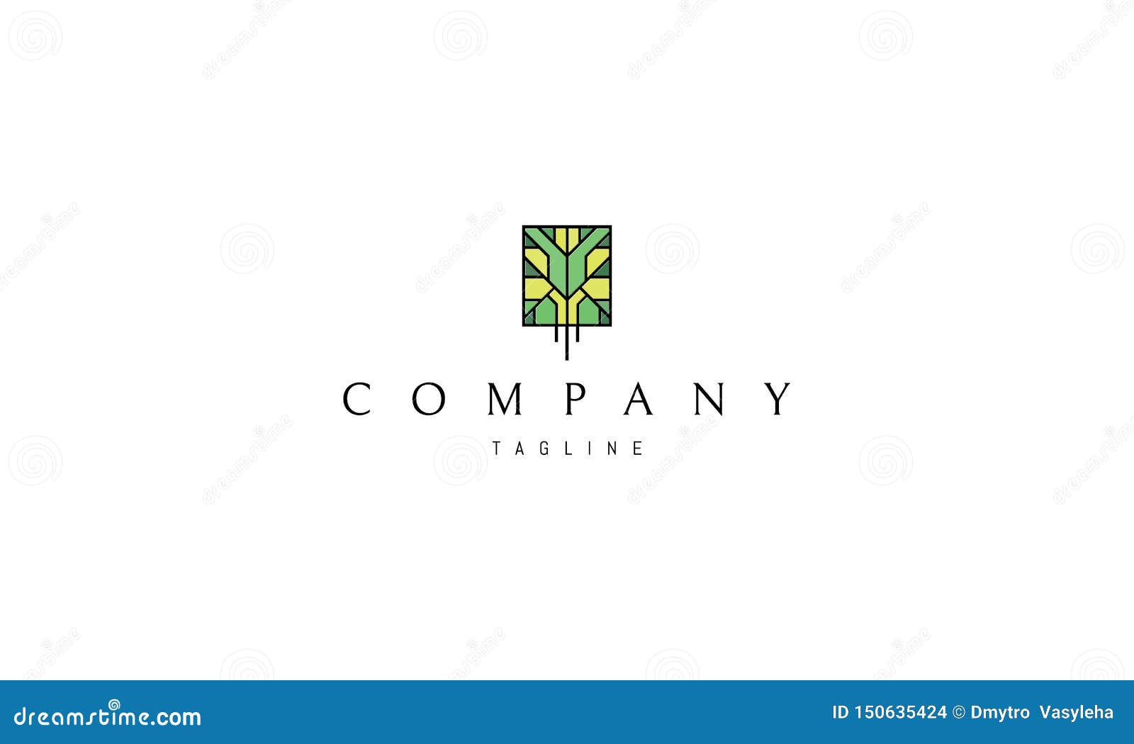 Vector Logo with an Abstract Image of a Tree Divided into Fragments of ...