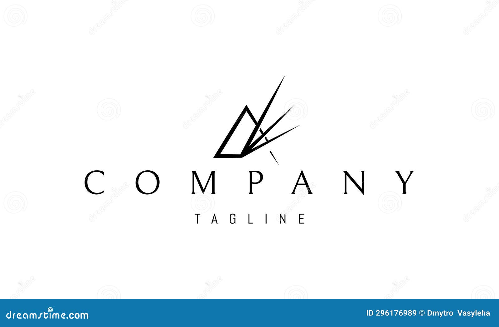 A Vector Logo with an Abstract Image of a Triangle with Three Rays of ...