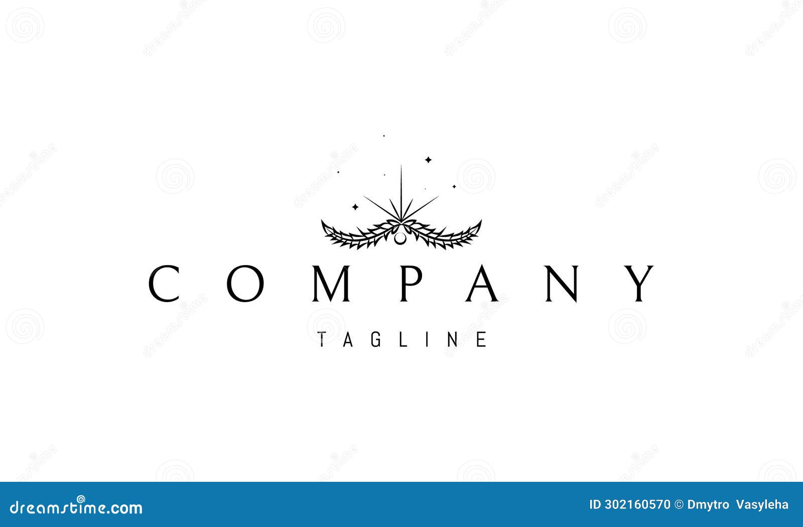 A Vector Logo with an Abstract Image of Two Crossed Feathers on a ...