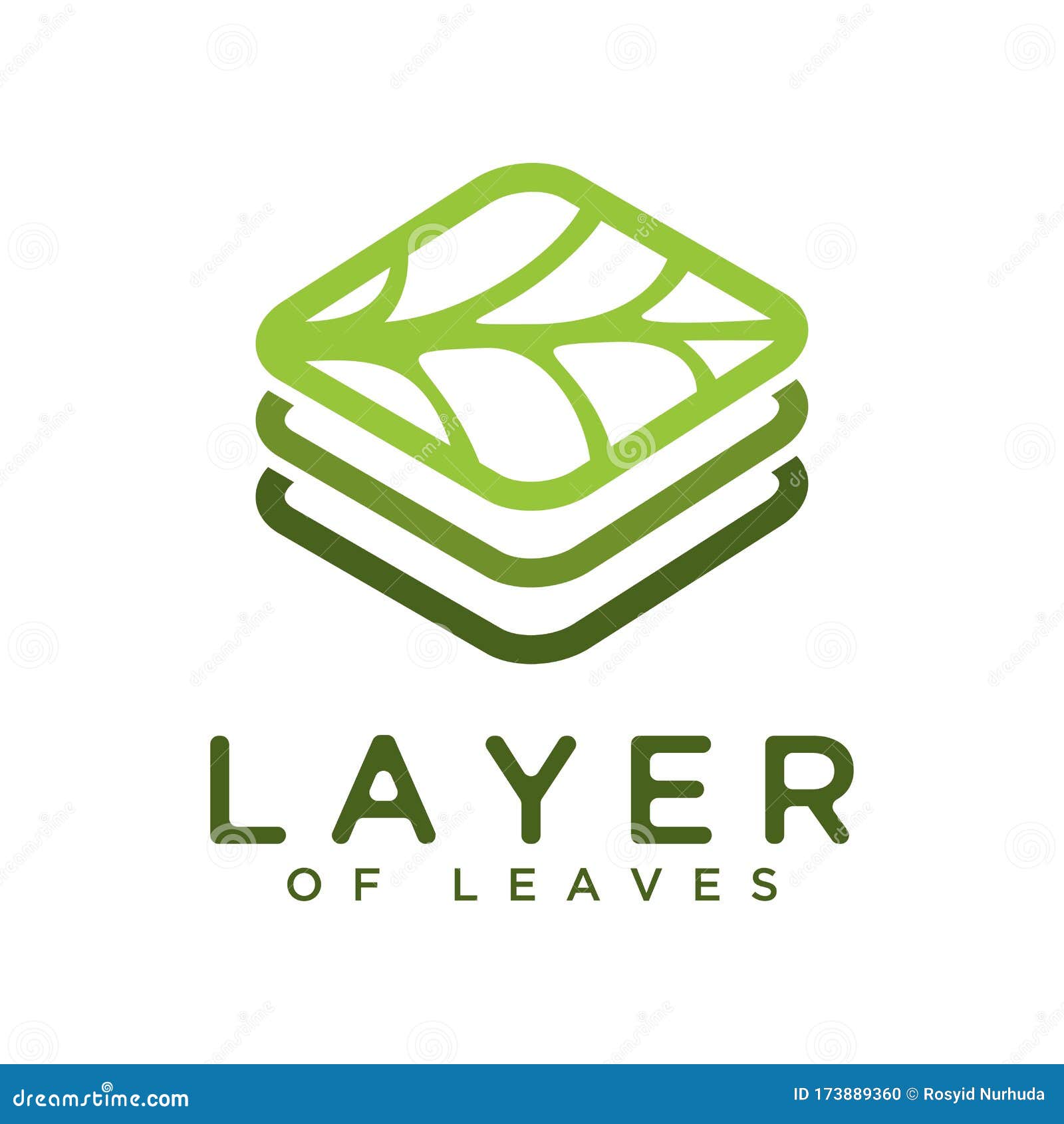 Vector Logo Abstract Layered Leaves Stock Vector - Illustration of ...