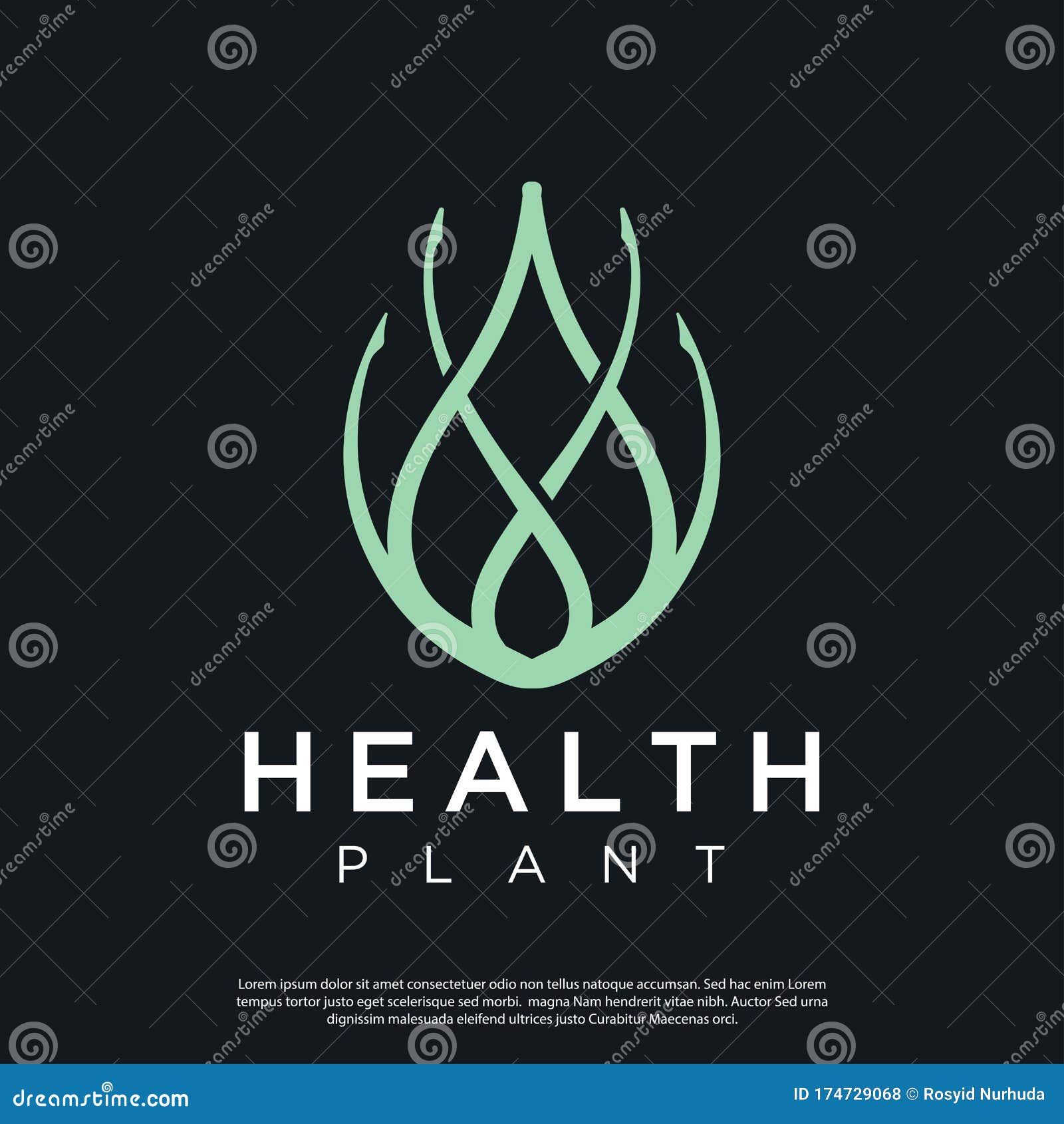 Vector Logo Abstract Line Art Plant Stock Vector - Illustration of ...