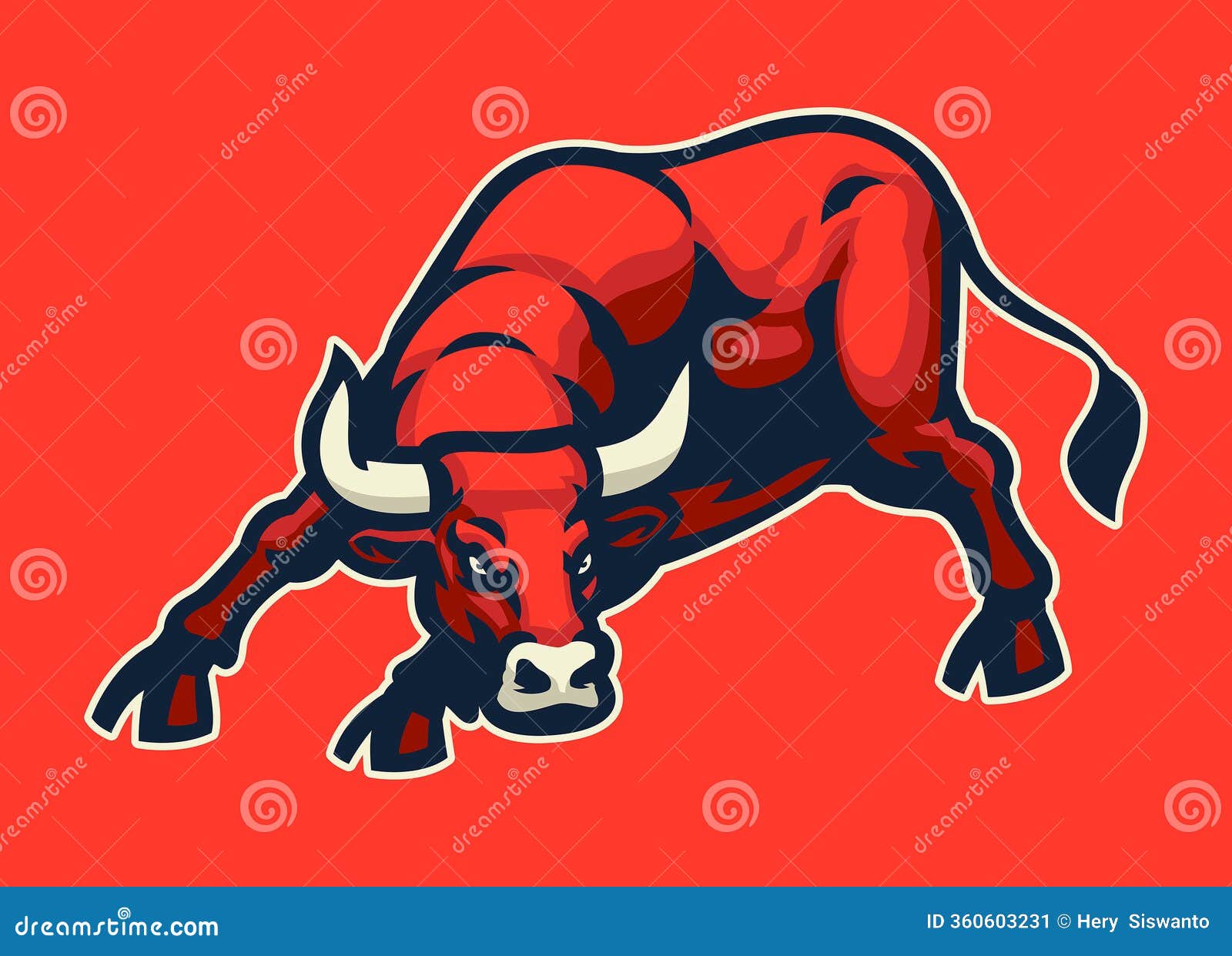 Vector Logo of Angry Bull Mascot Stock Vector - Illustration of ...