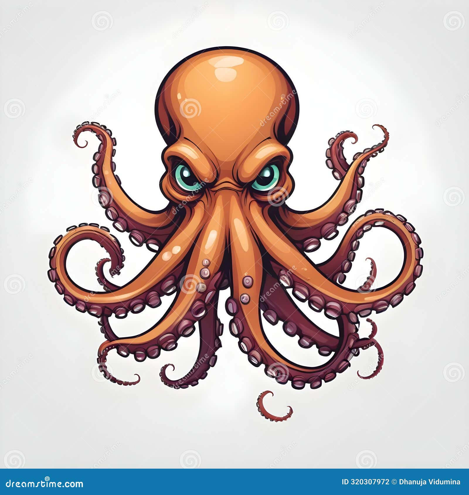 Vector logo angry octopus stock illustration. Illustration of graphic ...