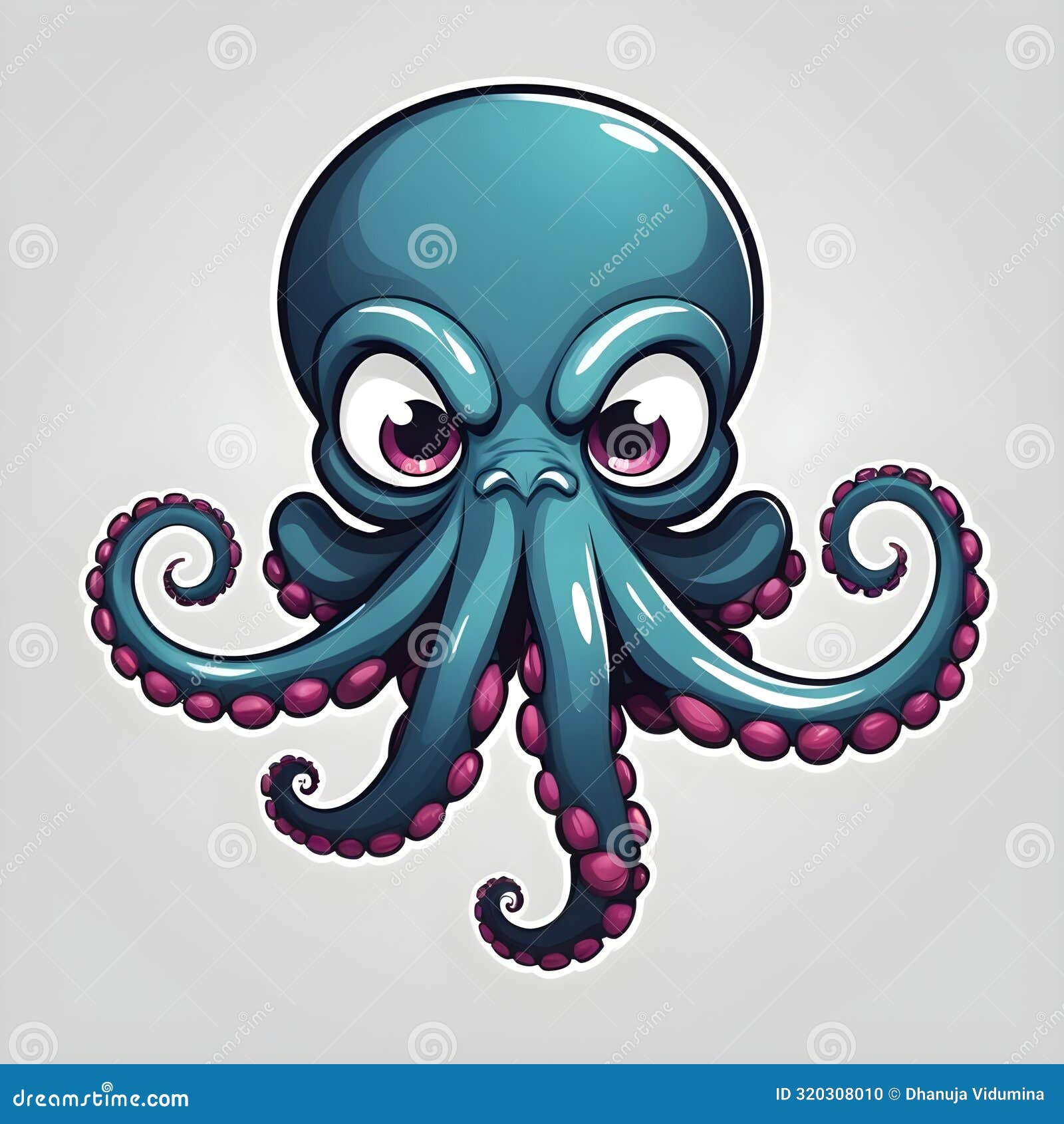 Vector Logo Angry Octopus Stock Photography | CartoonDealer.com #320308010
