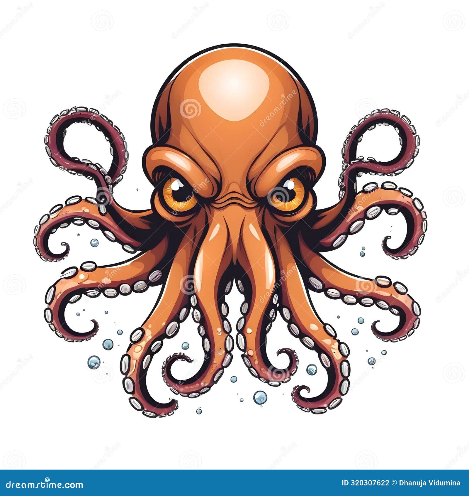 Vector logo angry octopus stock illustration. Illustration of icon ...