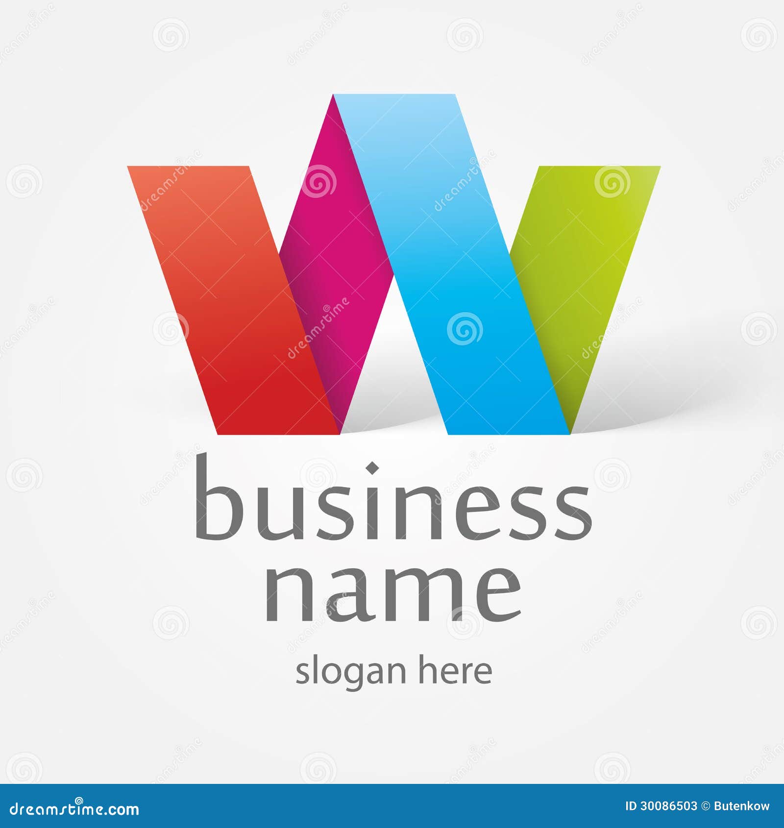 Logo in the Form of Colorful Ribbons Stock Vector - Illustration of ...