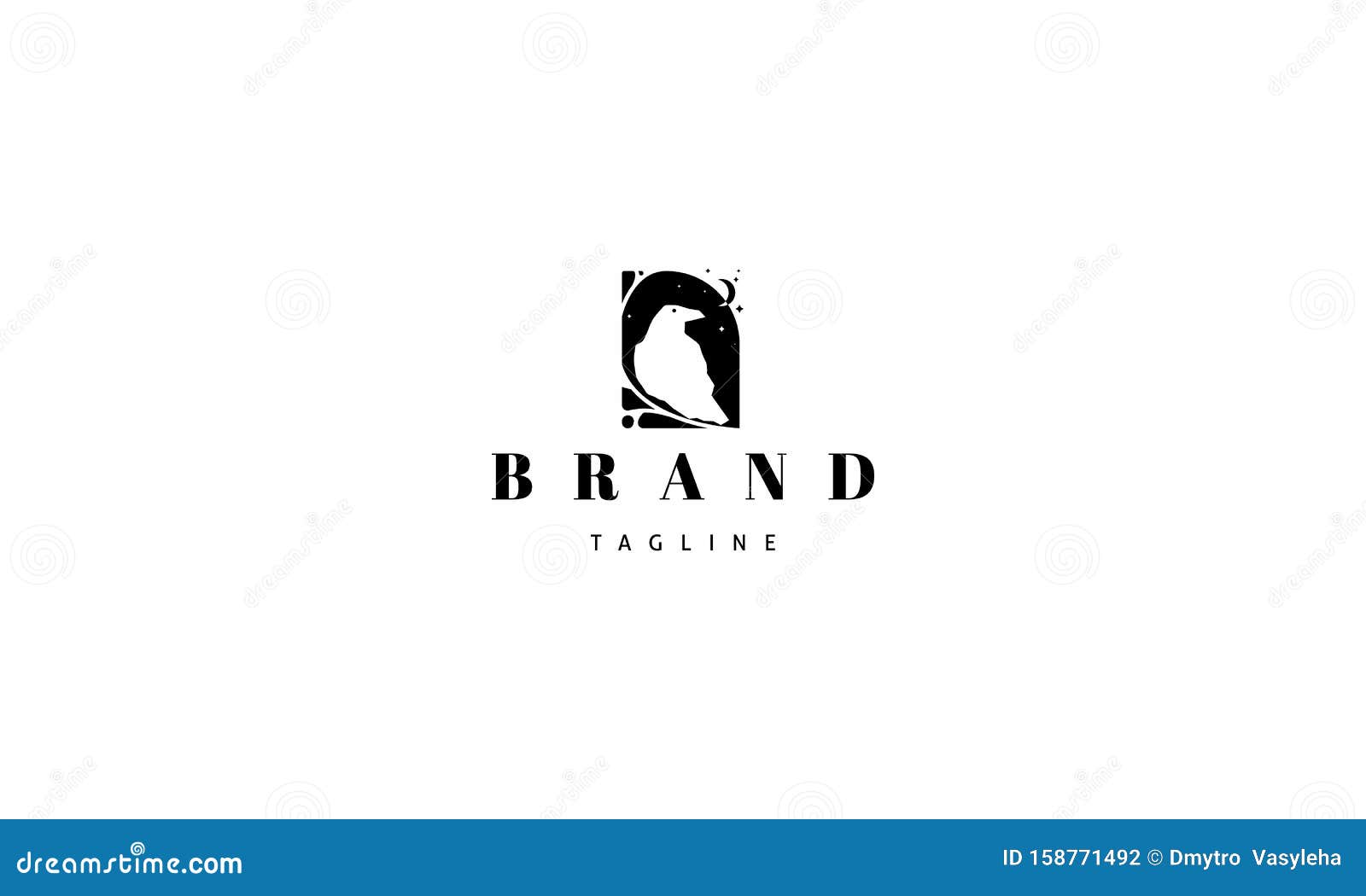 Vector-Logo, Auf Dem Das Abstrakte Bild Eines Rabe Vektor Abbildung ...