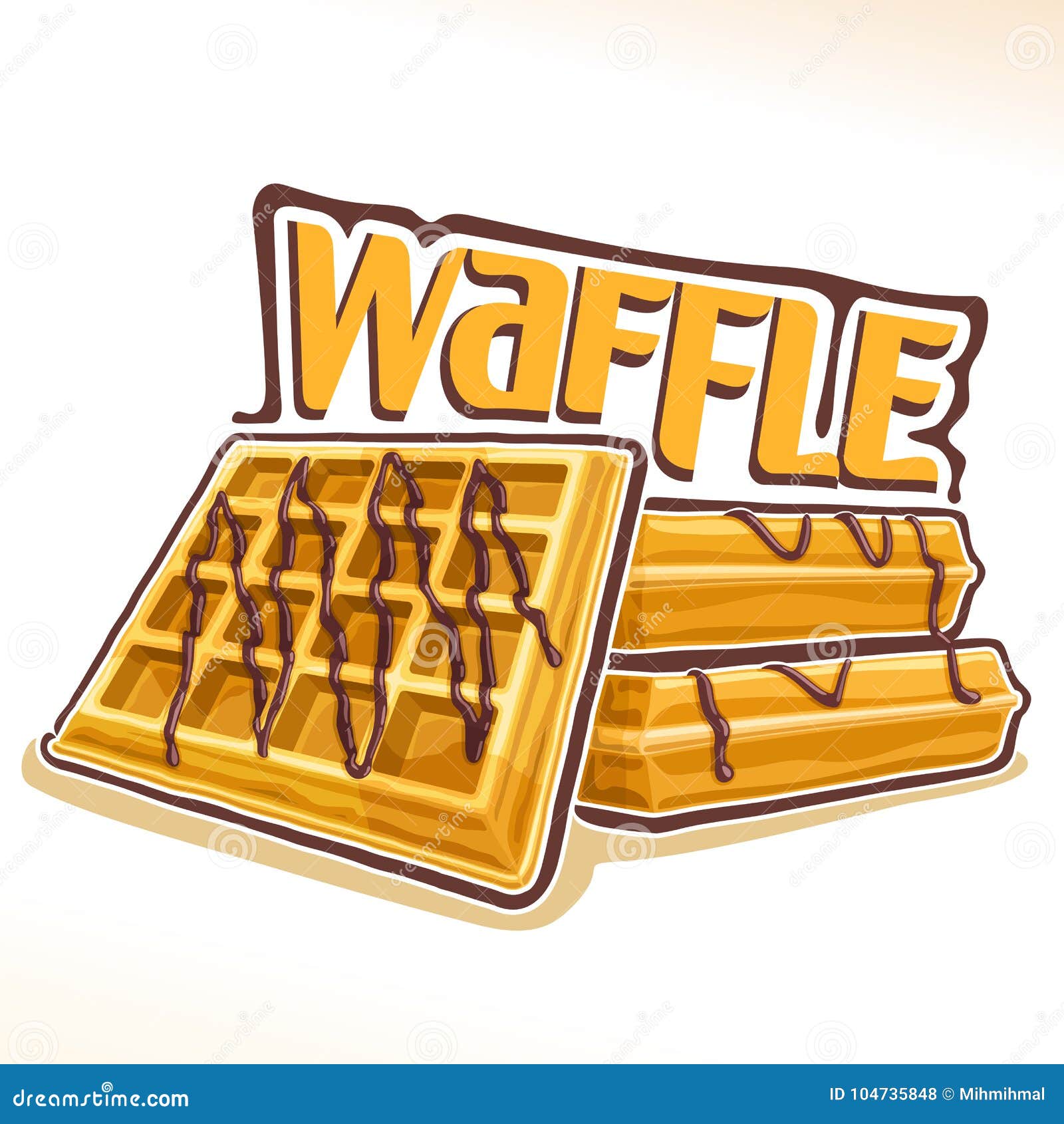 Vector Logo For Belgian Waffle Stock Vector Illustration Of Delicious
