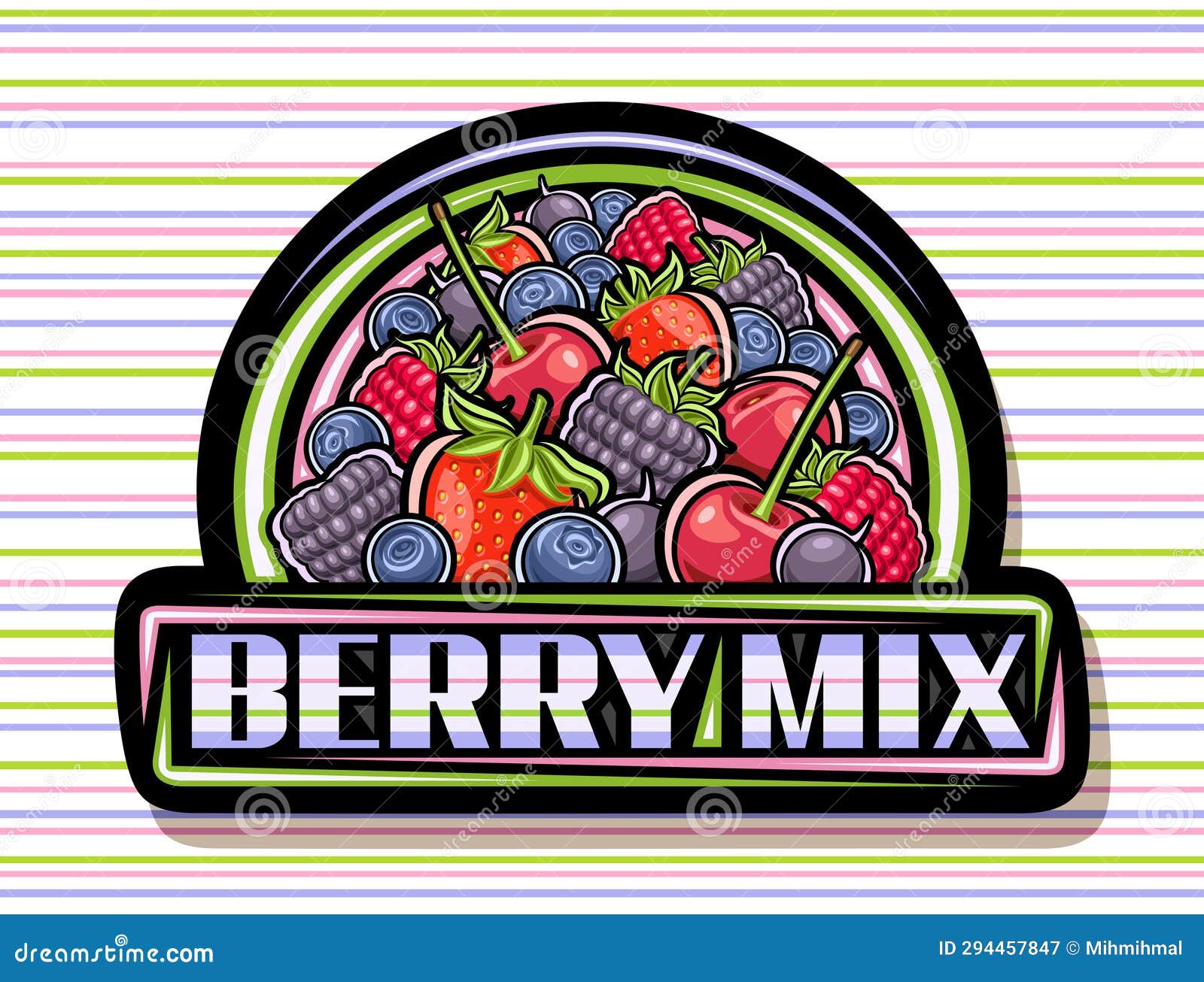 Vector logo for Berry Mix stock vector. Illustration of package - 294457847