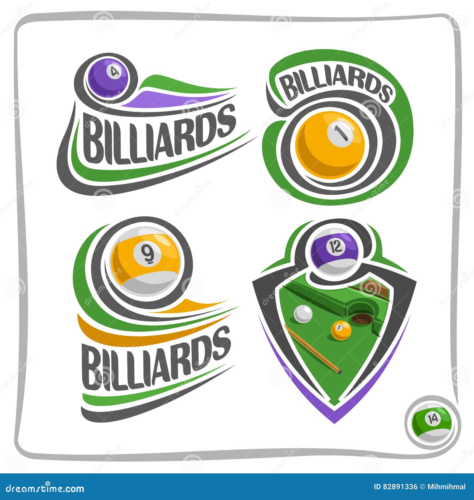 Vector logo Billiards stock vector. Illustration of label - 82891336