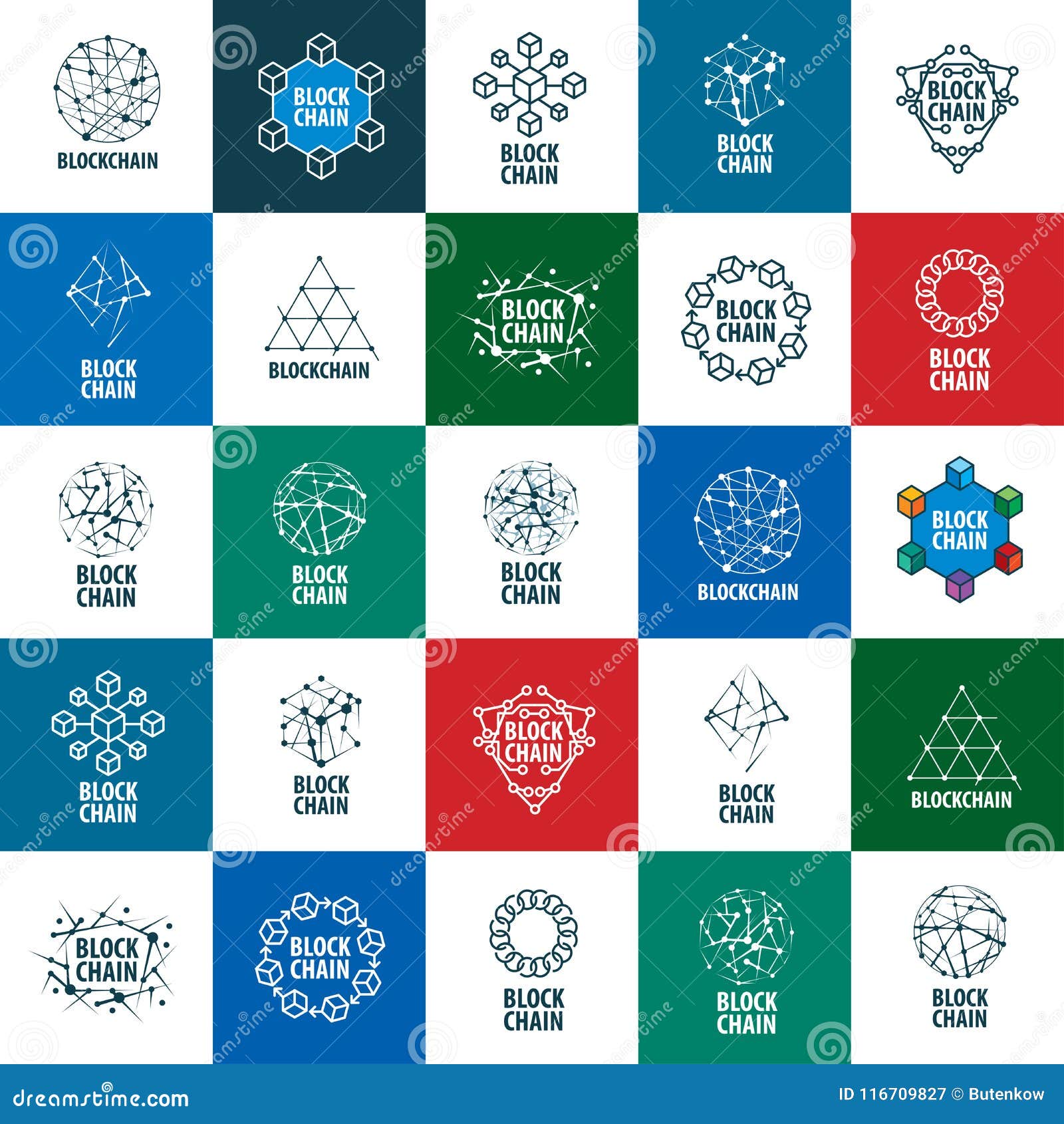 Logo For Blockchain Technology Cartoon Vector | CartoonDealer.com ...