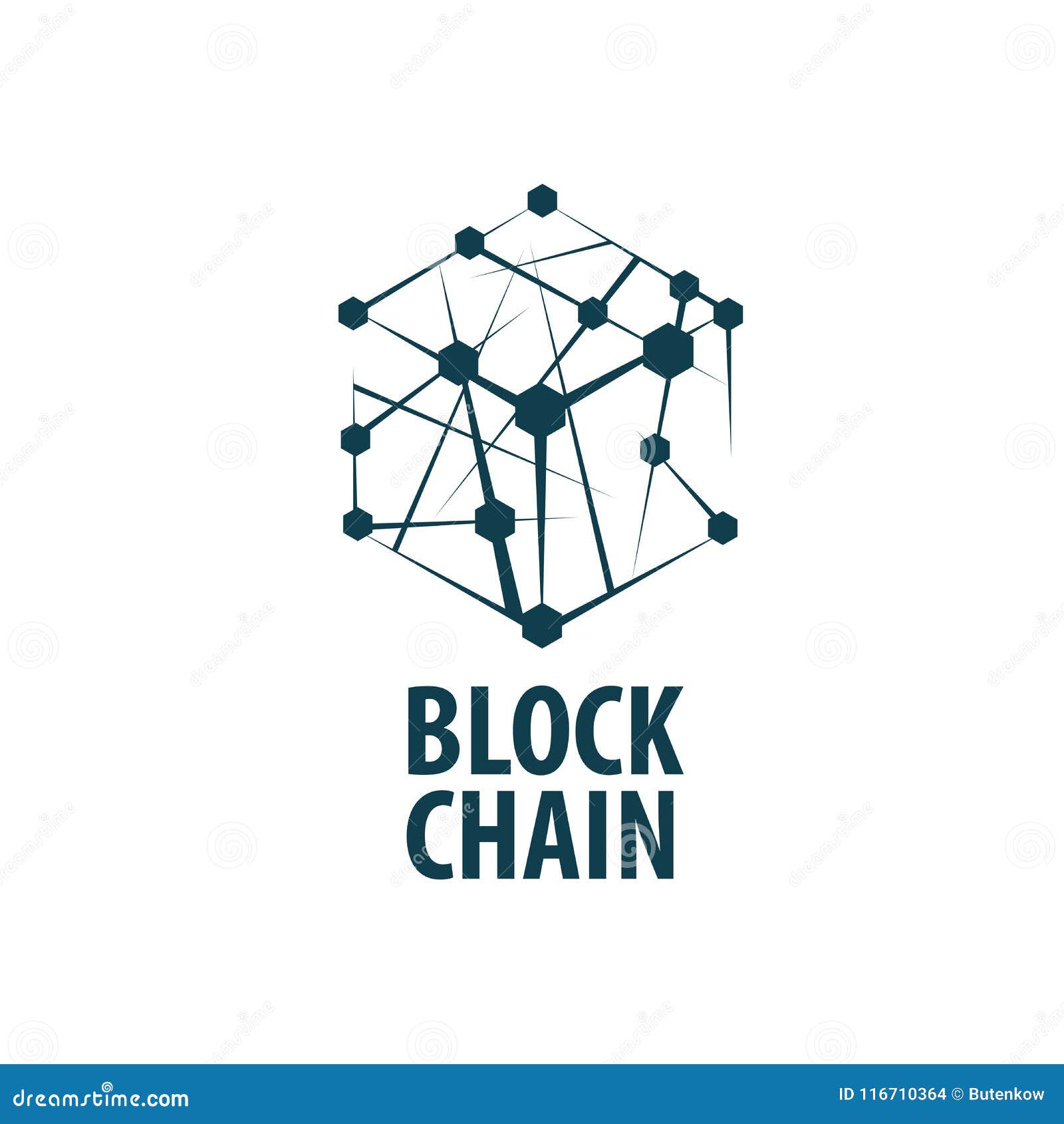Vector logo blockchain stock vector. Illustration of database - 116710364