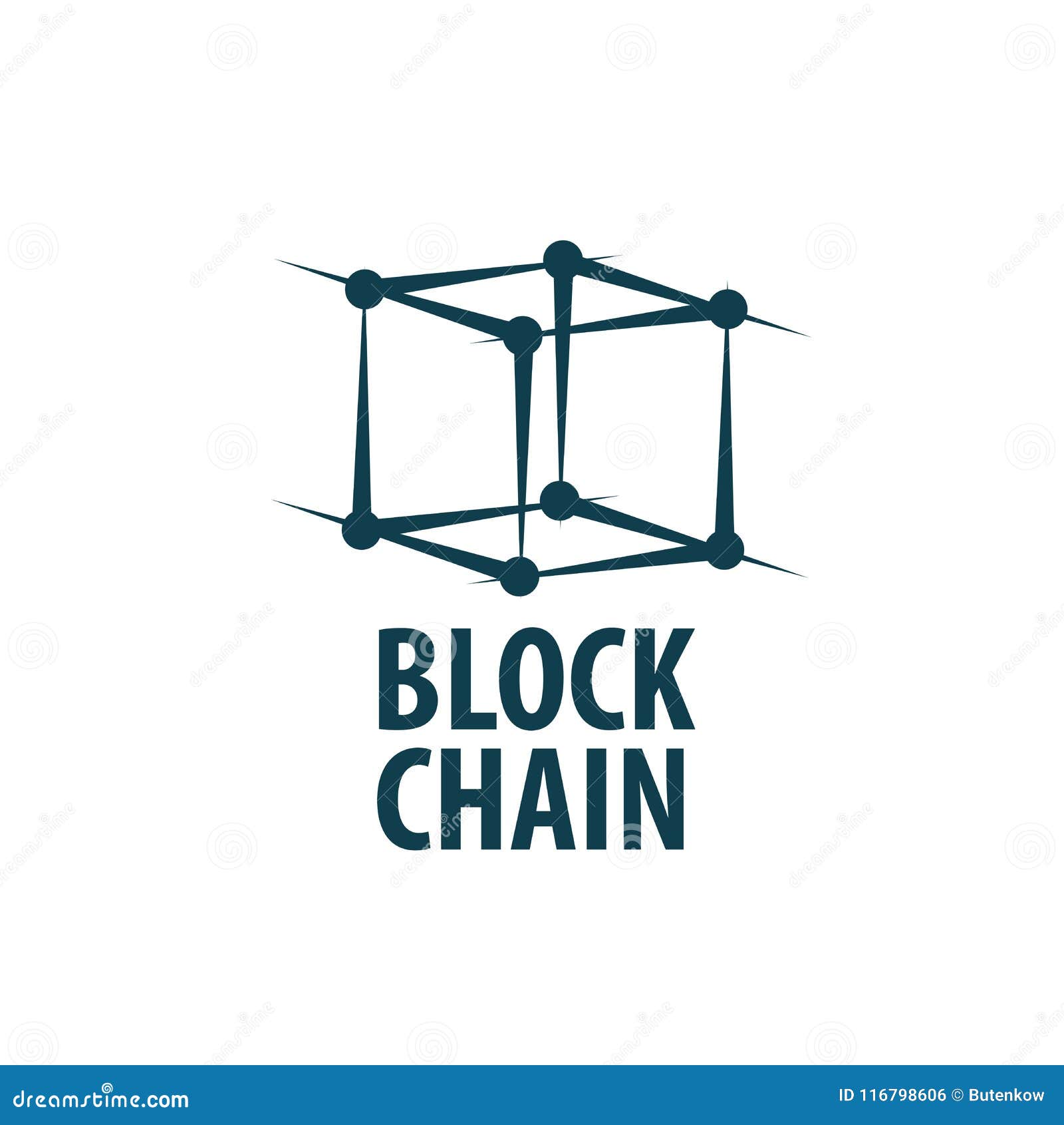Logo For Blockchain Technology Cartoon Vector | CartoonDealer.com ...