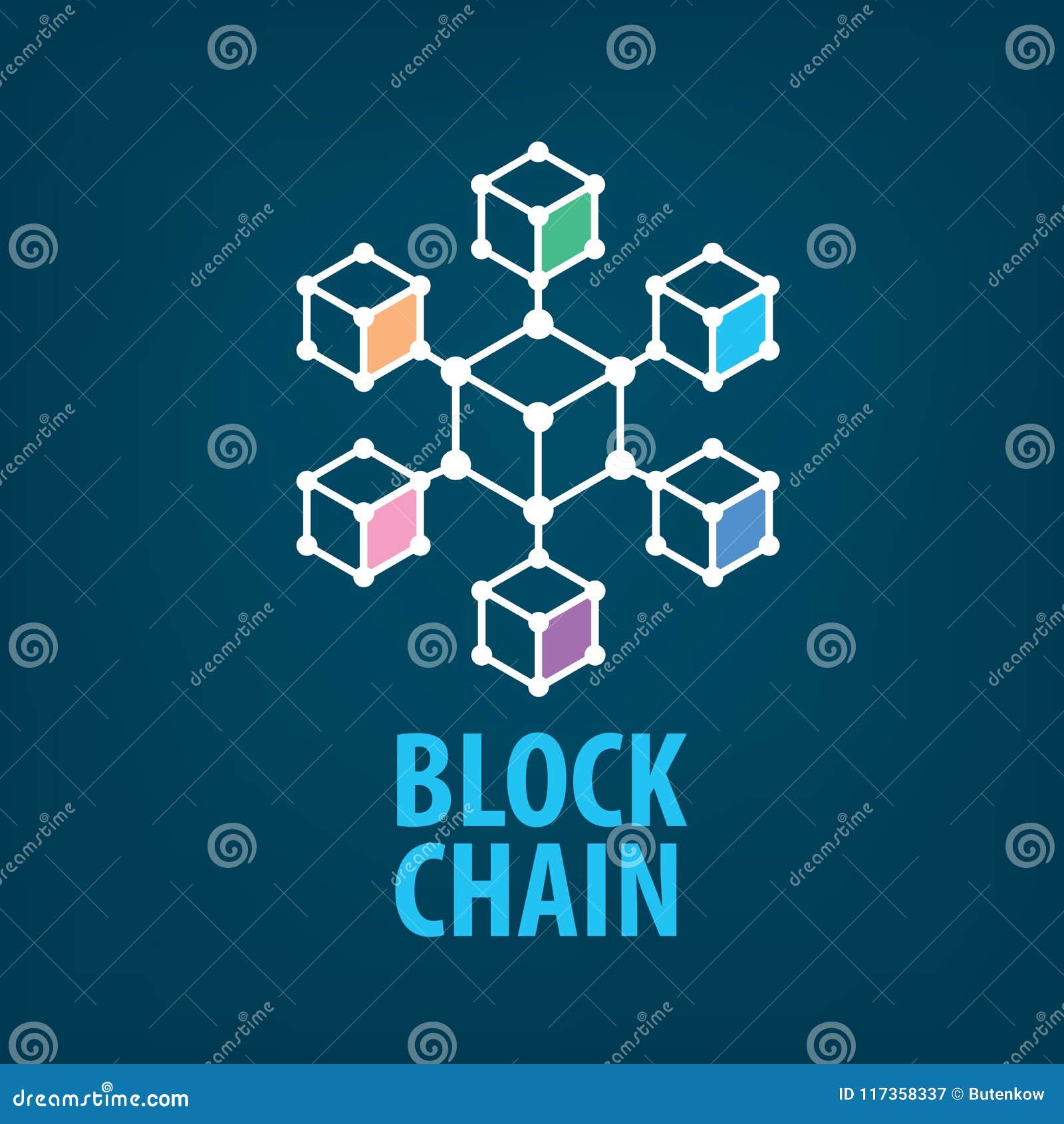 Vector logo blockchain stock vector. Illustration of graphic - 117358337