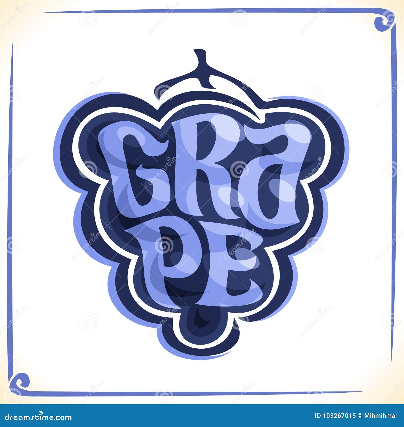 Vector logo for blue Grape stock vector. Illustration of design - 103267015