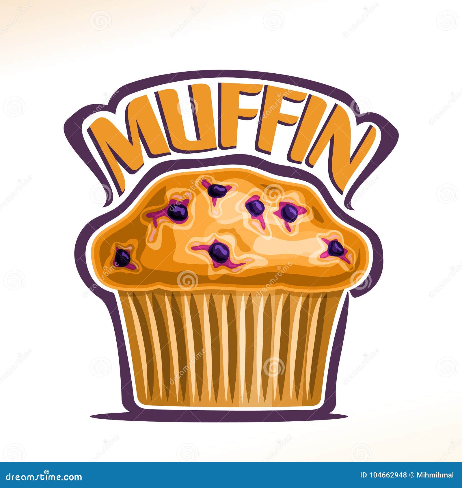 Blueberry Muffin Vector Illustration 53674890