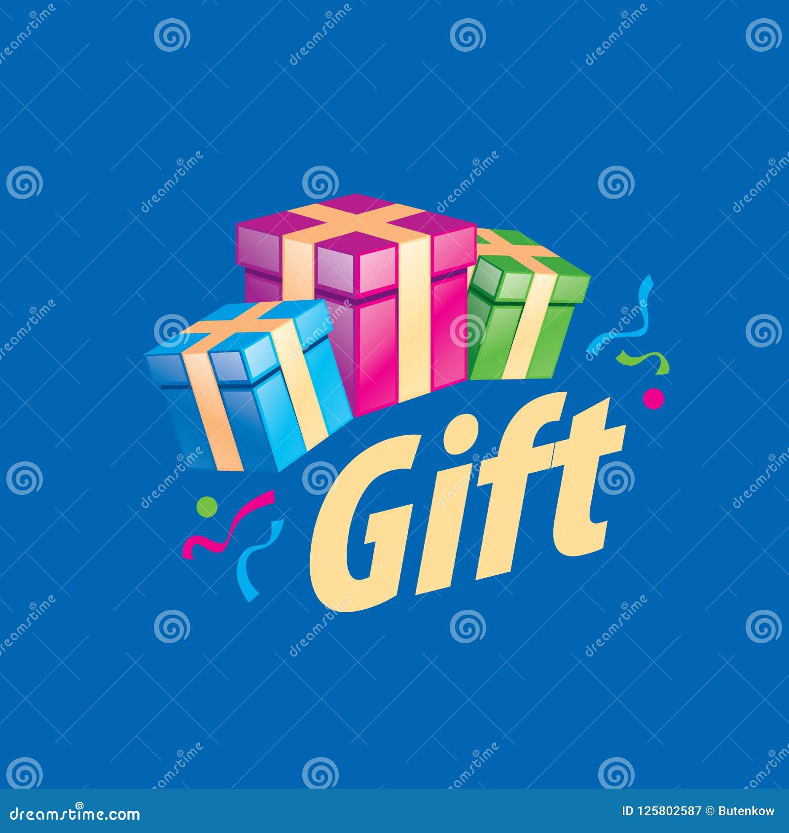 Vector logo box with gifts stock vector. Illustration of package ...