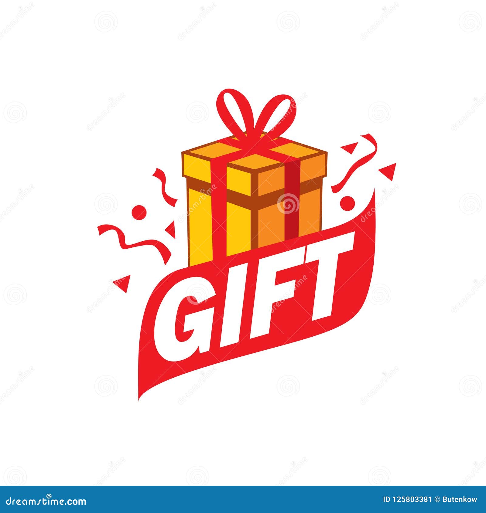 Vector logo box with gifts stock vector. Illustration of decoration ...