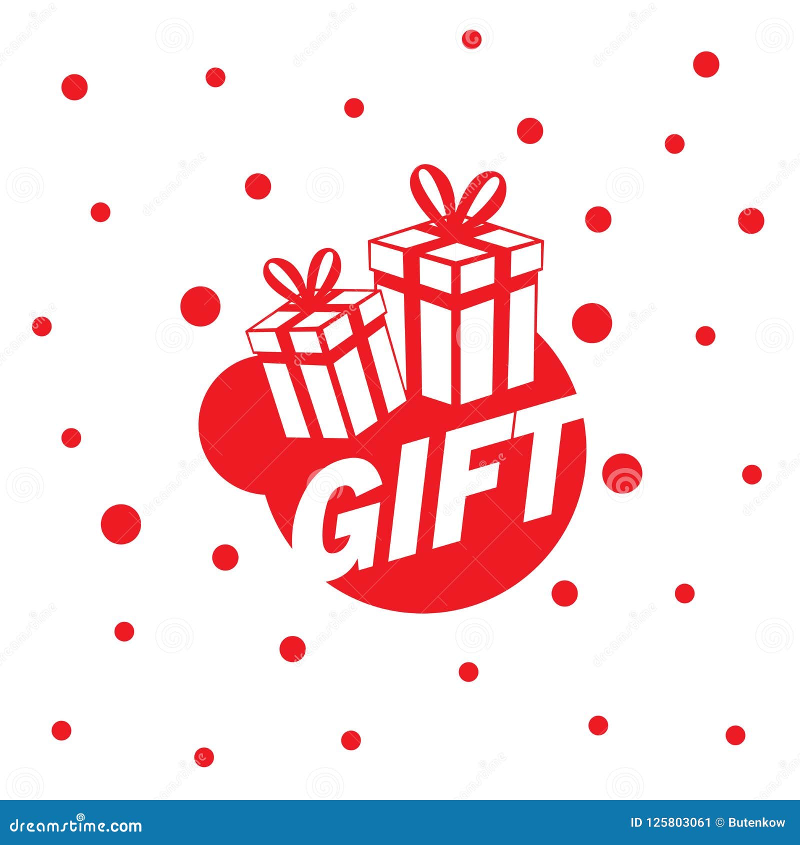 Vector logo box with gifts stock vector. Illustration of flat - 125803061