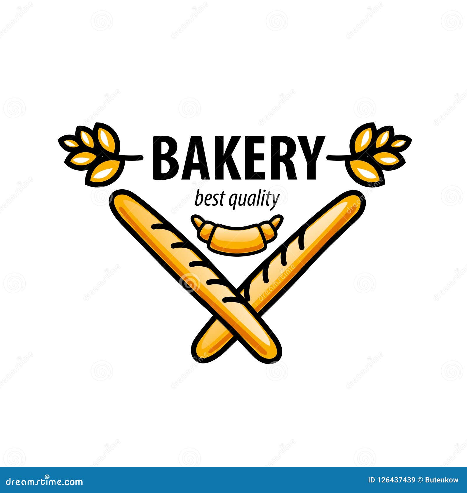 Vector logo bread stock vector. Illustration of design - 126437439