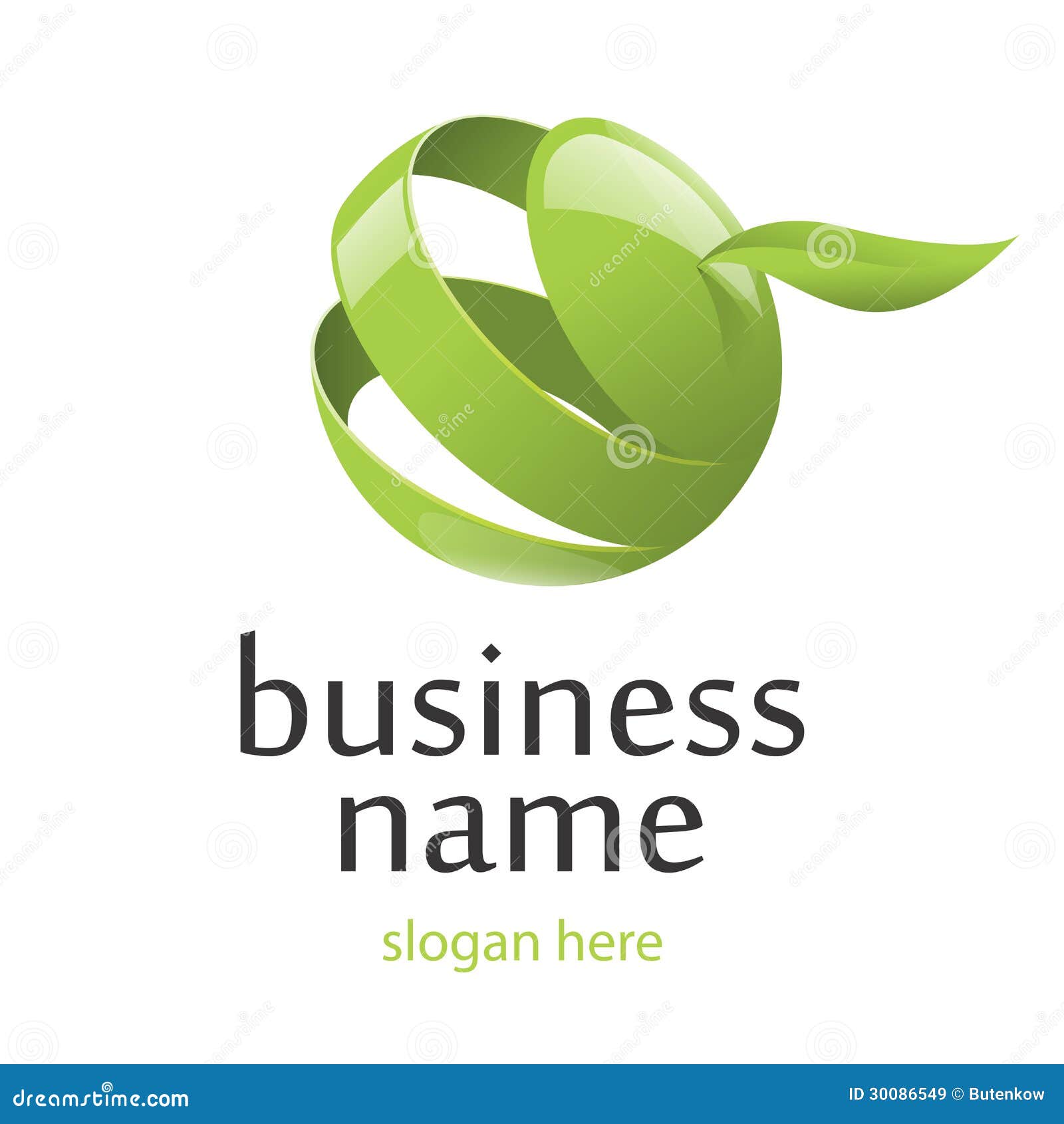 Vector logo green apple stock vector. Illustration of logo - 30086549