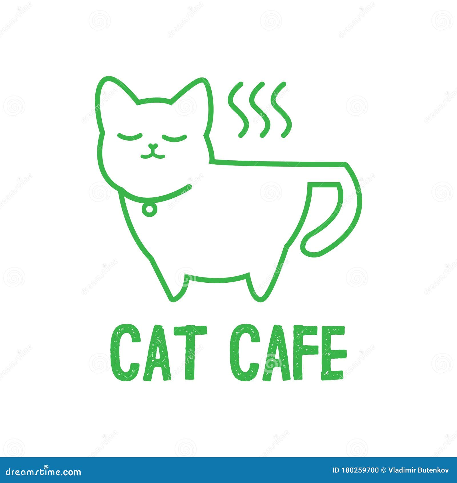 Vector Logo of a Cafe with Pets, Cats Stock Illustration - Illustration ...
