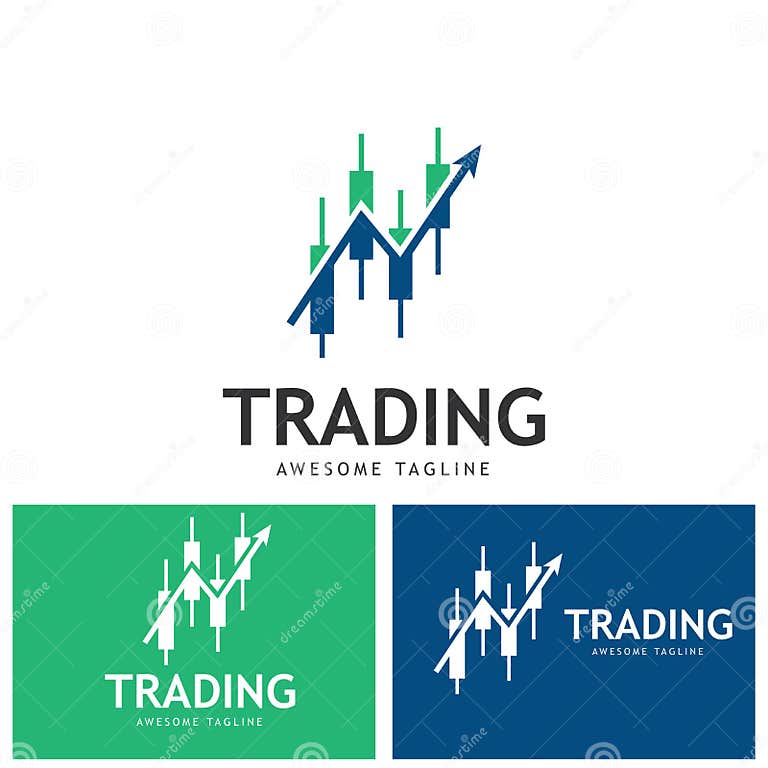 Vector Logo with Candlestick Trading Chart Analyzing in Forex. Stock ...