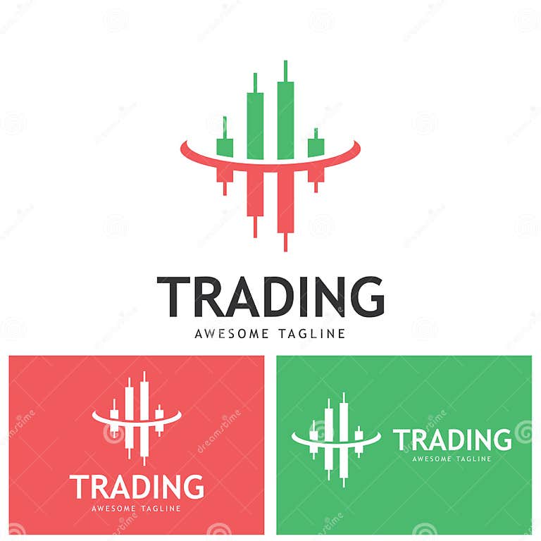 Vector Logo with Candlestick Trading Chart Analyzing in Forex. Stock ...