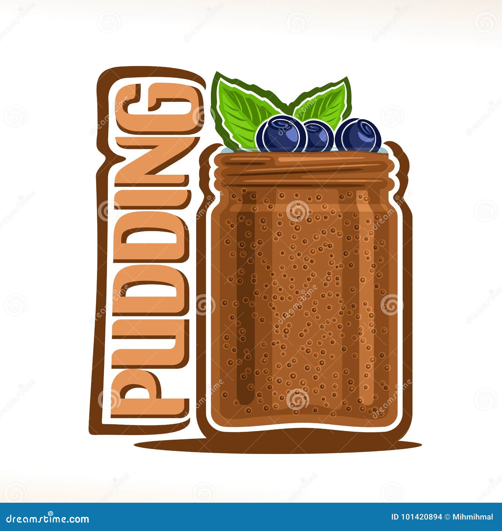 Vector Logo for Chocolate Pudding Stock Vector - Illustration of chia ...