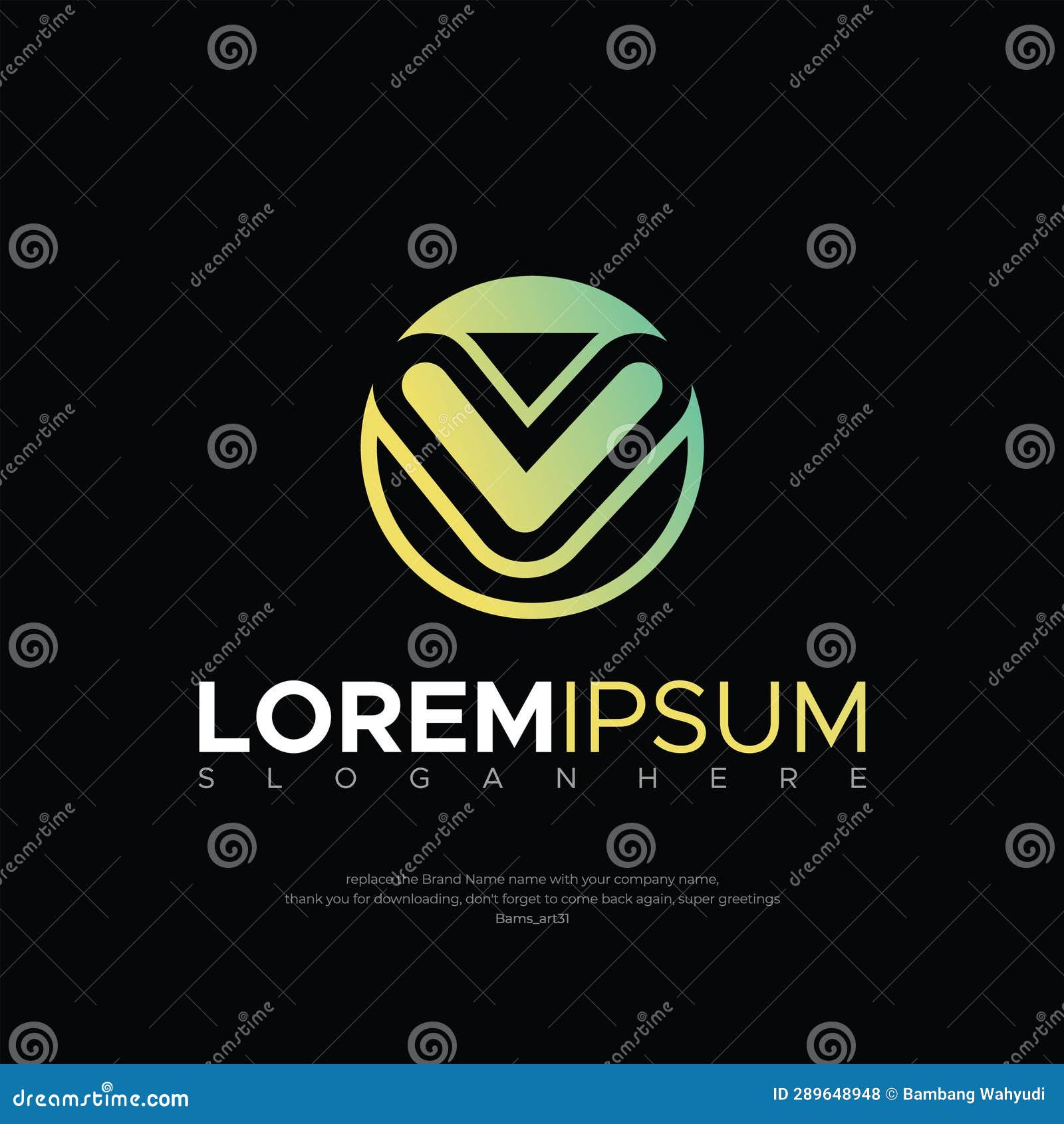 Vector Logo Circle Design Letter V Creative Design Stock Vector ...