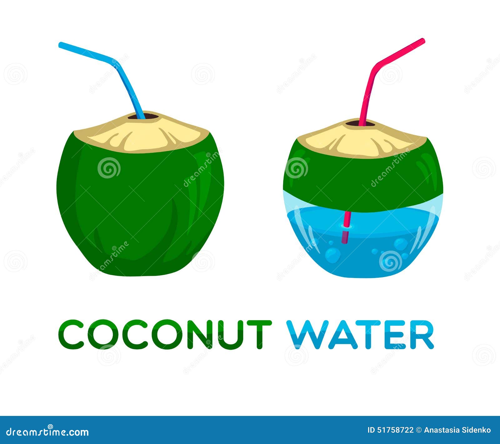 Vector Logo for Coconut Water Stock Vector - Illustration of exotic ...
