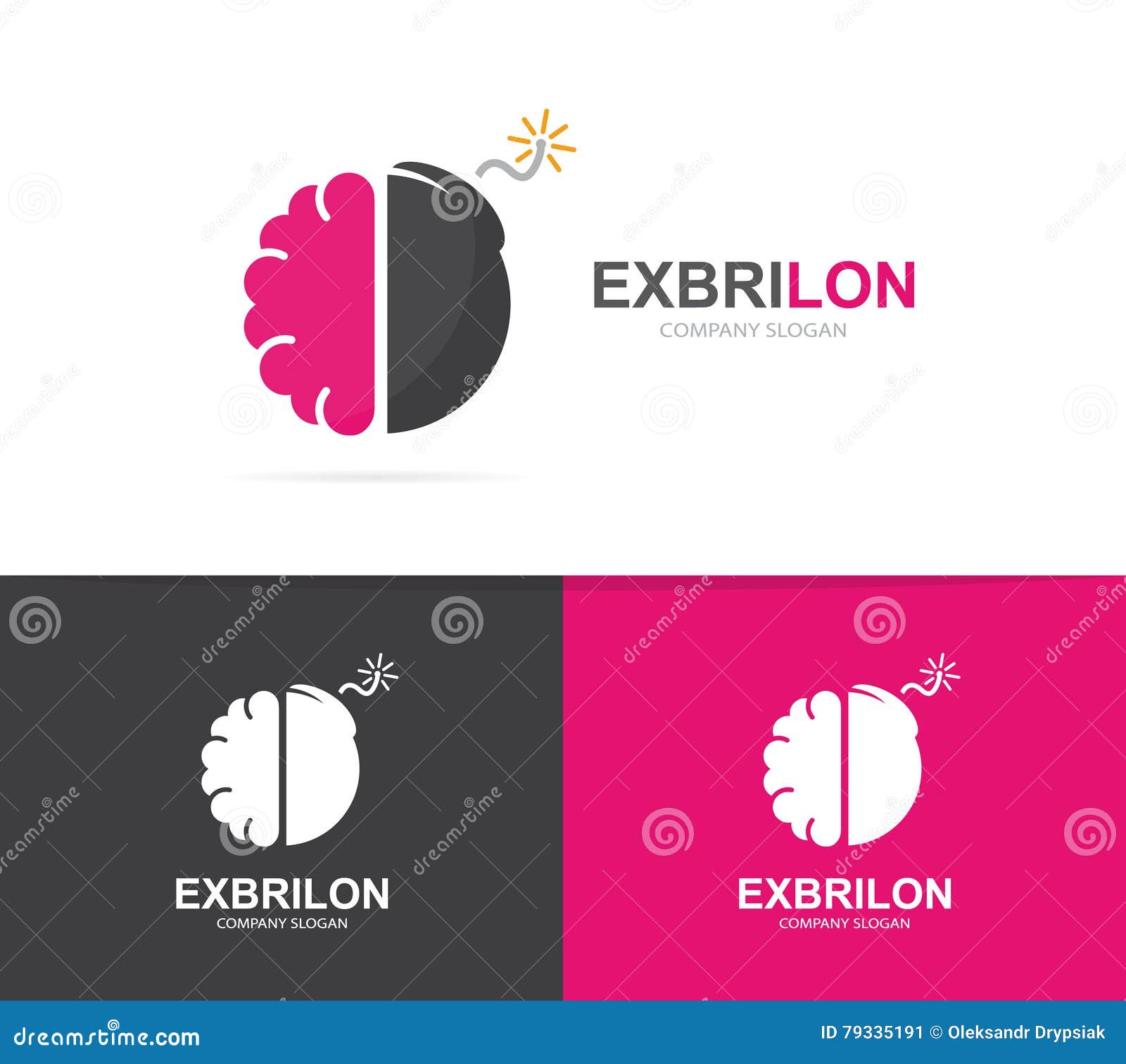 Vector Logo Combination of a Brain and Bomb. Brainstorm and Science ...