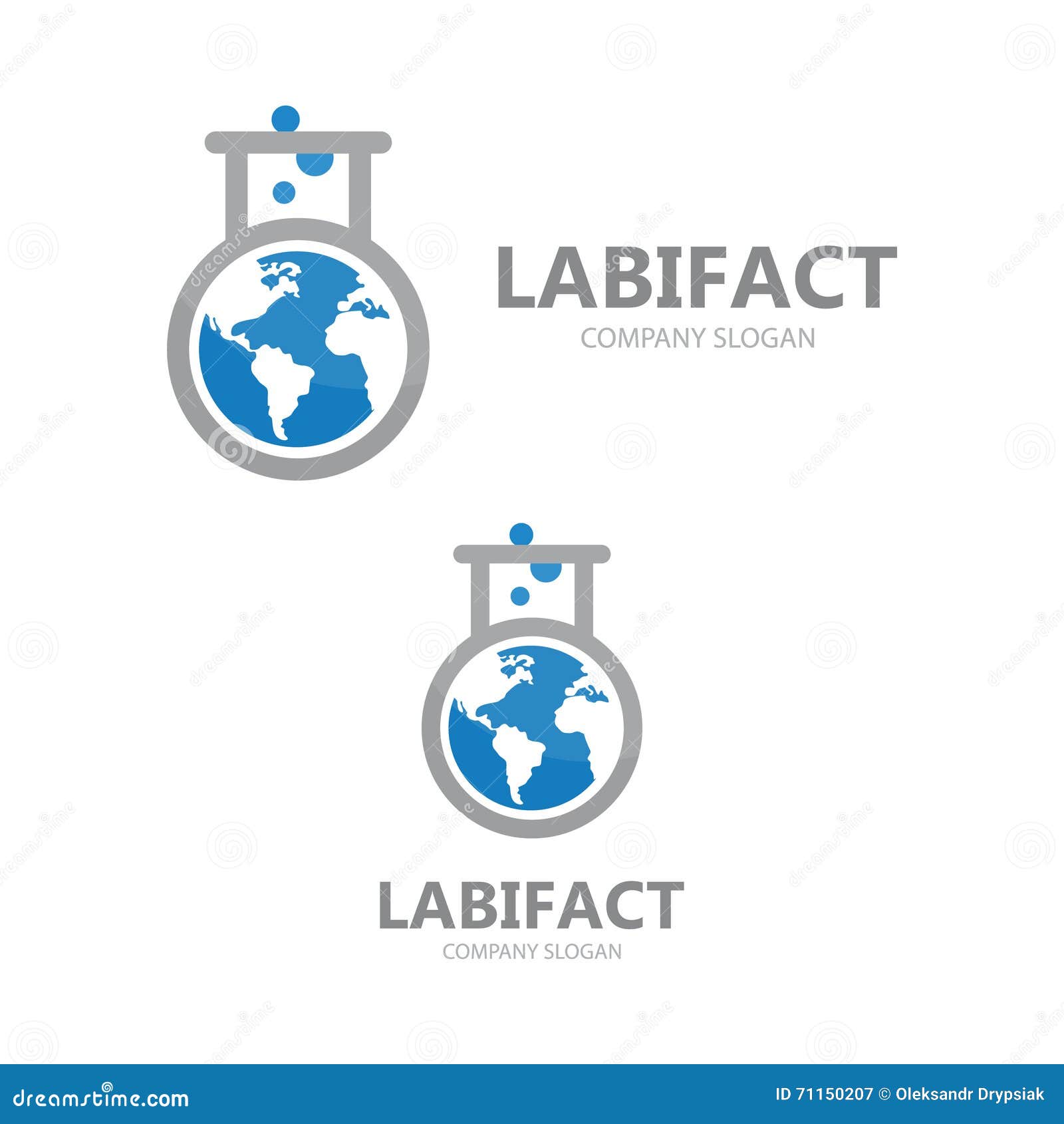 Vector Logo Combination of a Earth and Lab Stock Vector - Illustration ...