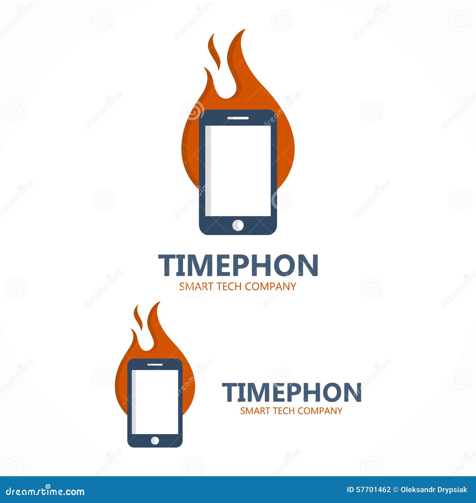 Vector Logo Combination of a Fire with Phone Stock Vector ...