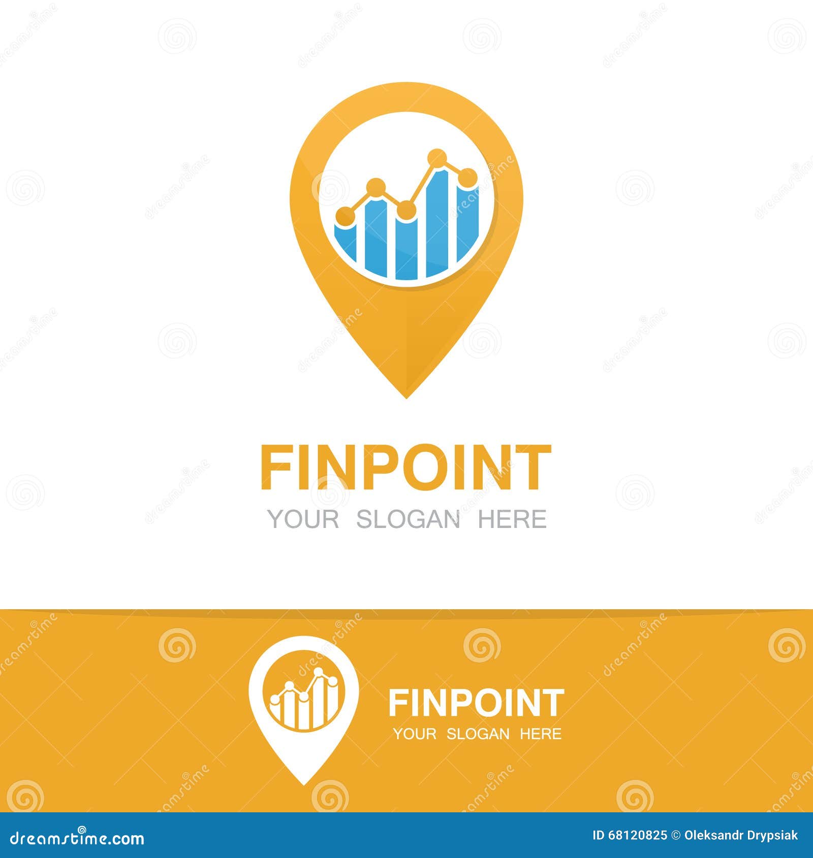Vector Logo Combination of a Graph and Map Pointer Stock Vector ...