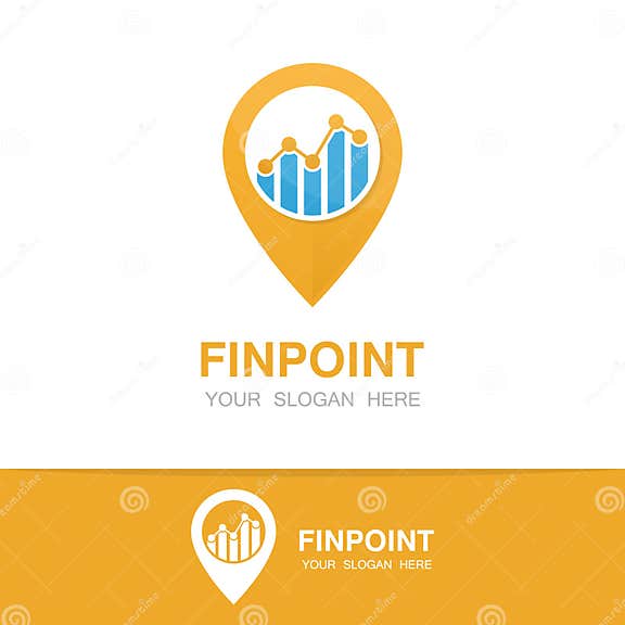 Vector Logo Combination of a Graph and Map Pointer Stock Vector ...