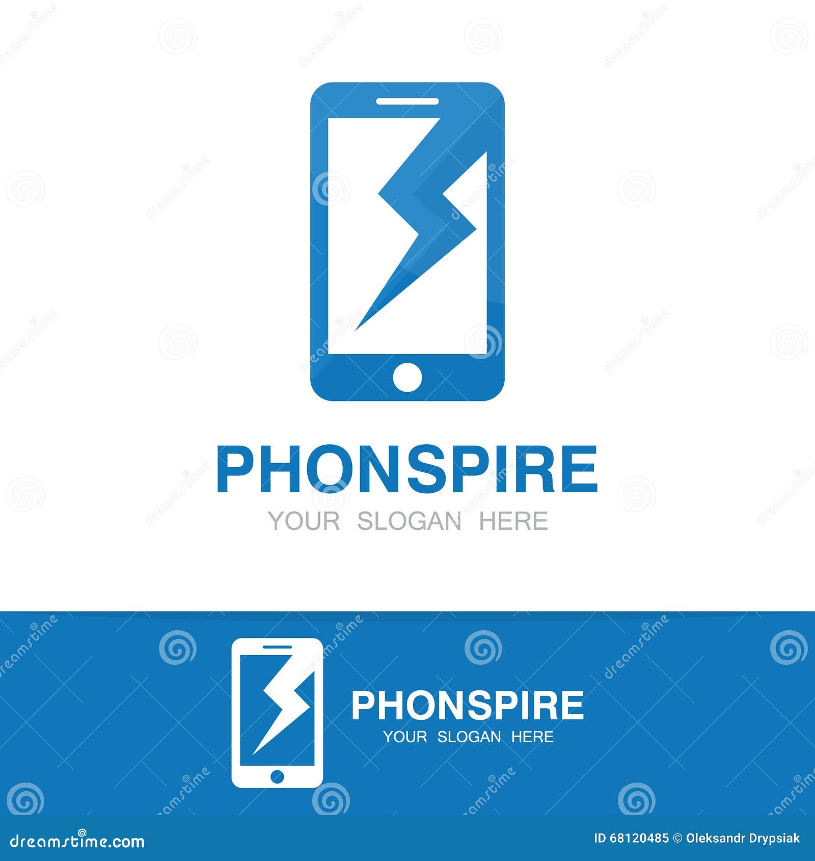 Vector Logo Combination of a Phone and Lightning Stock Vector ...