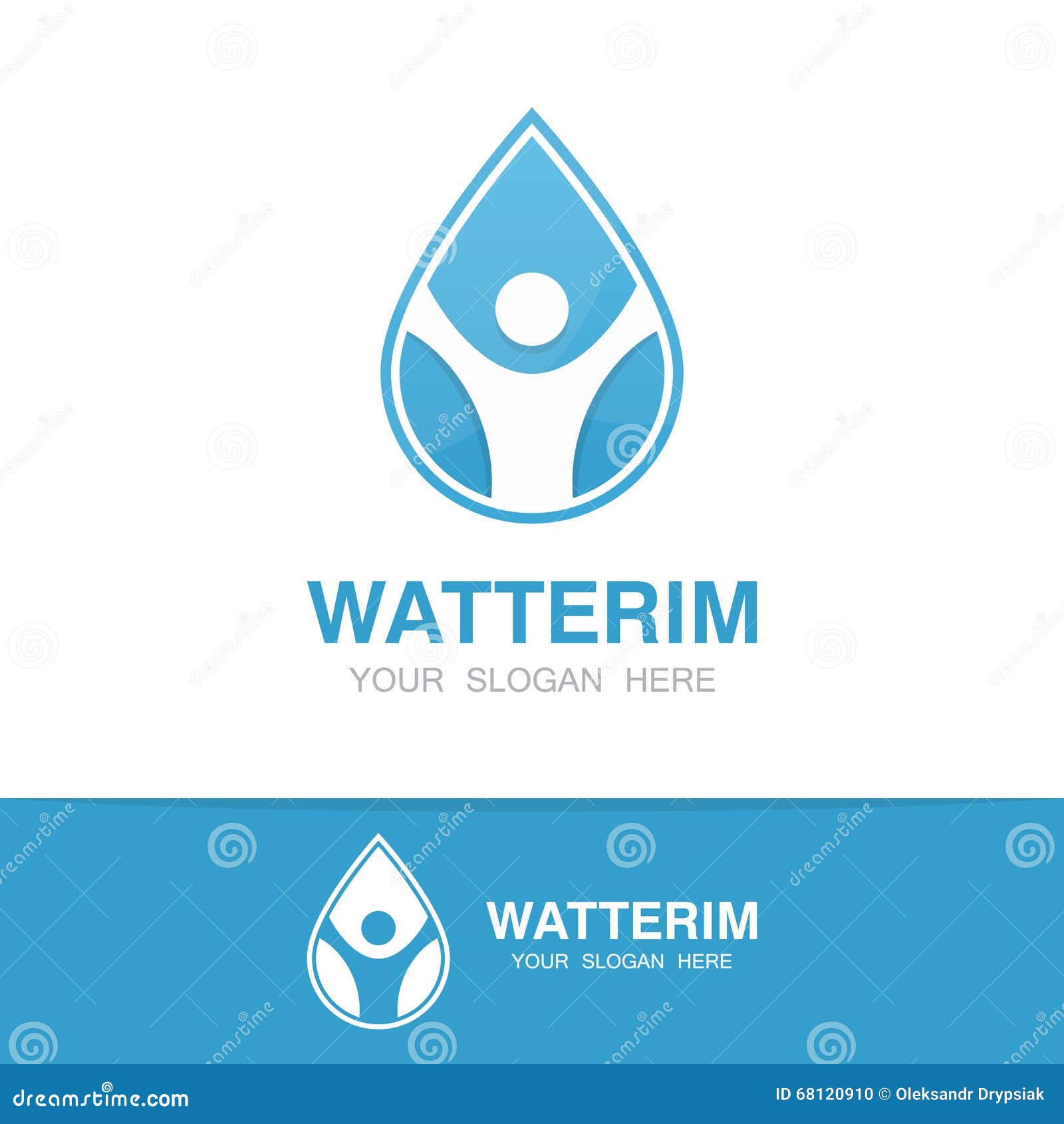 Vector Logo Combination of a Water Drop and Man Stock Vector ...